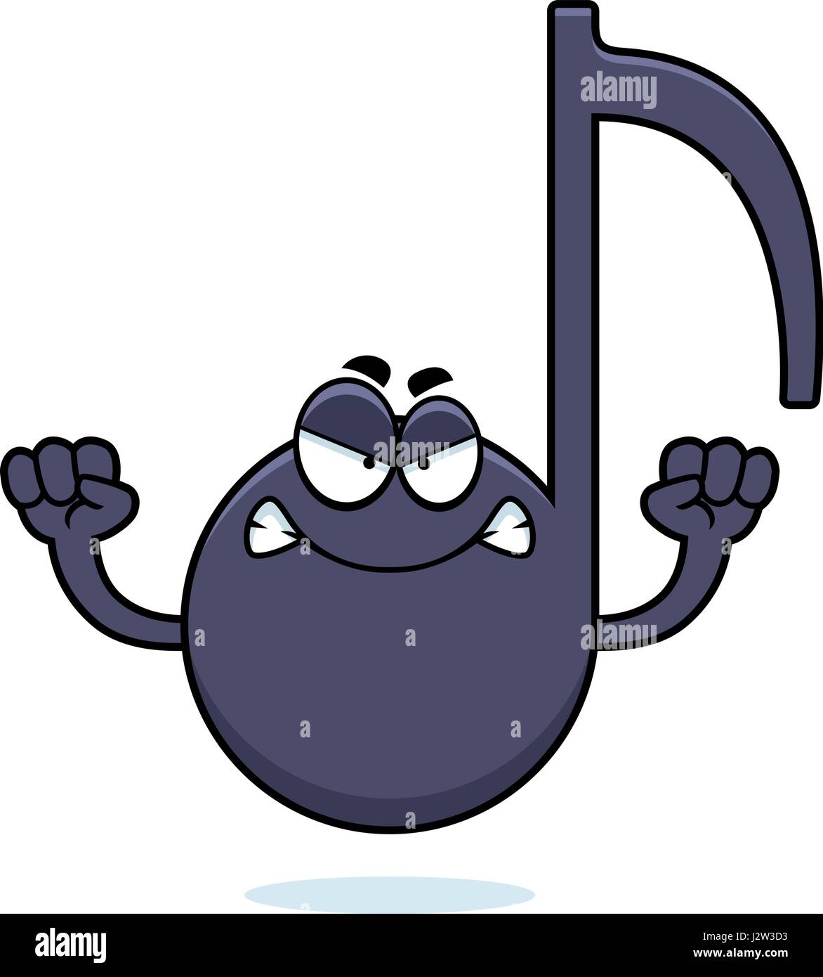 A cartoon illustration of a musical note looking angry Stock Vector ...