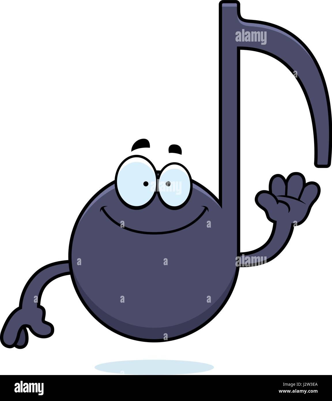 A cartoon illustration of a musical note waving Stock Vector Image ...