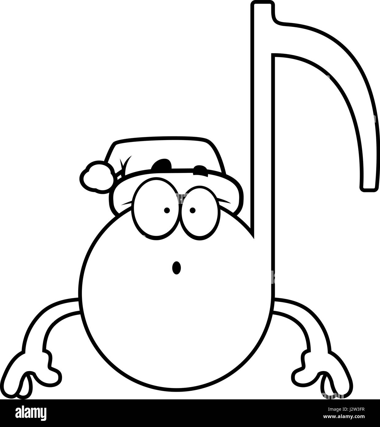 A cartoon illustration of a Christmas themed musical note looking ...