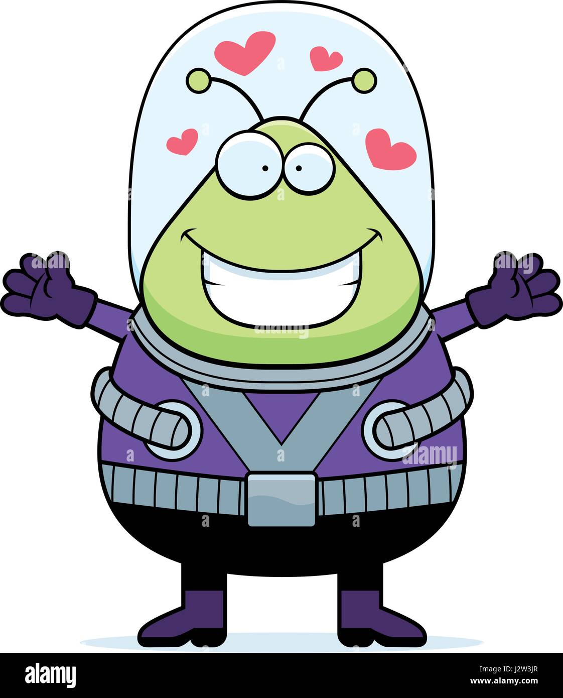 A cartoon illustration of an alien ready to give a hug Stock Vector ...