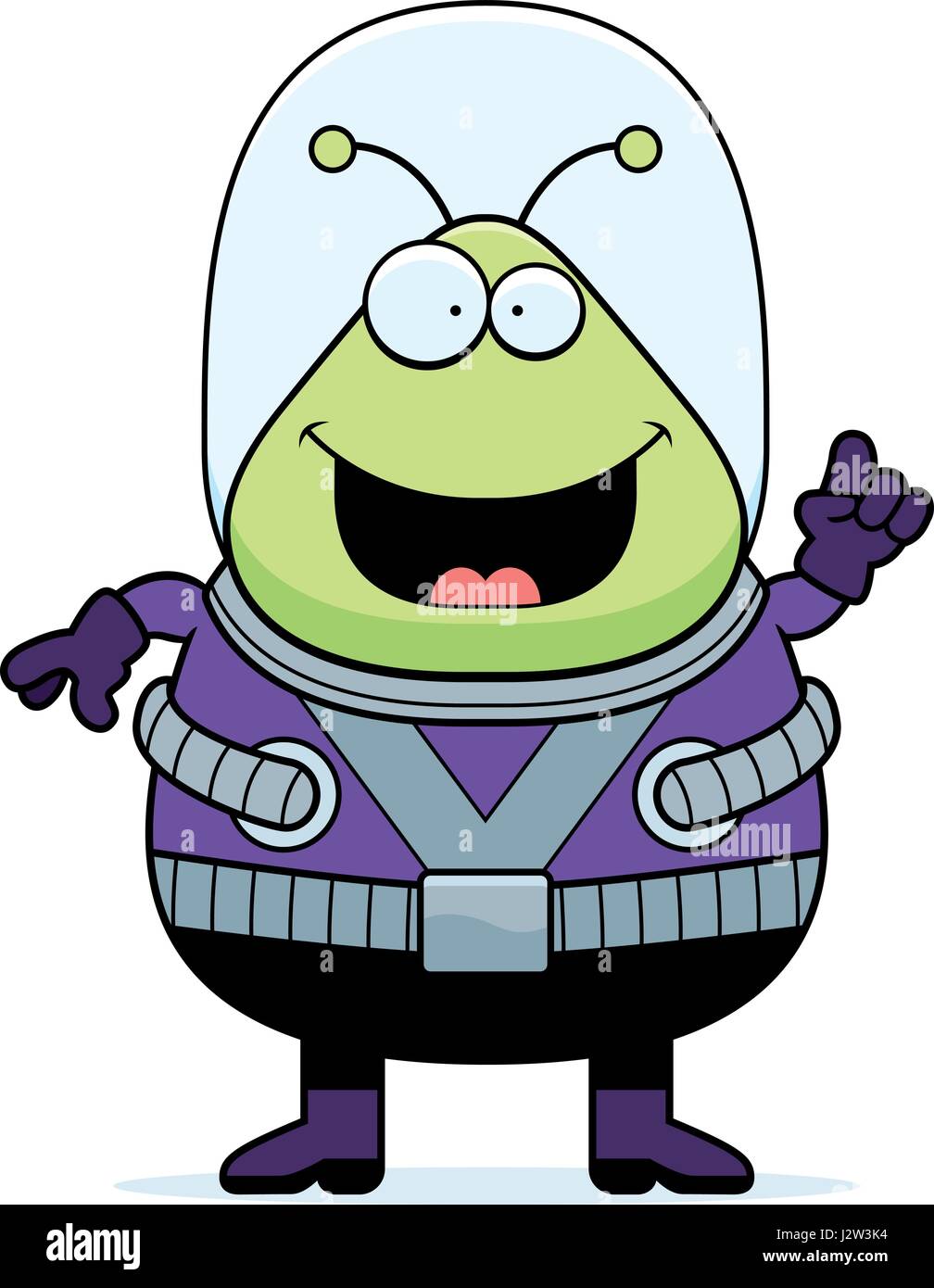 A cartoon illustration of an alien with an idea Stock Vector Image ...