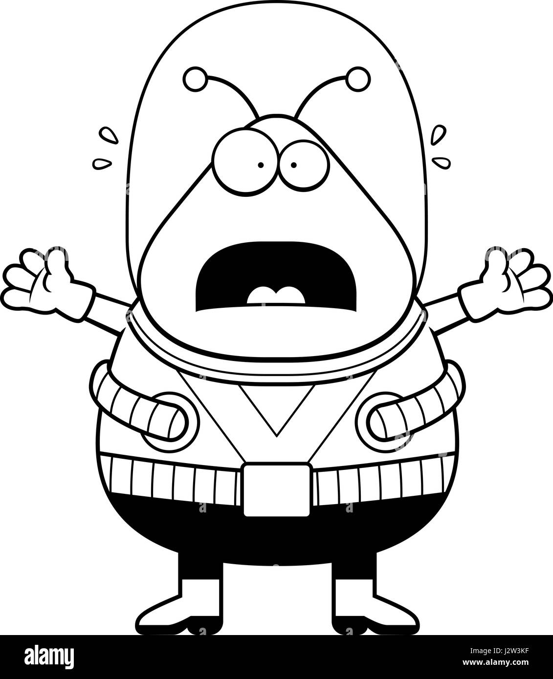 A cartoon illustration of an alien looking scared Stock Vector Image ...