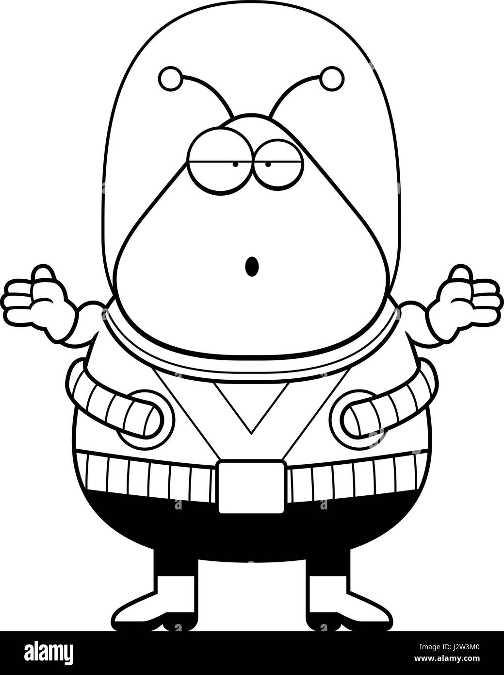 A cartoon illustration of an alien looking confused Stock Vector Image ...