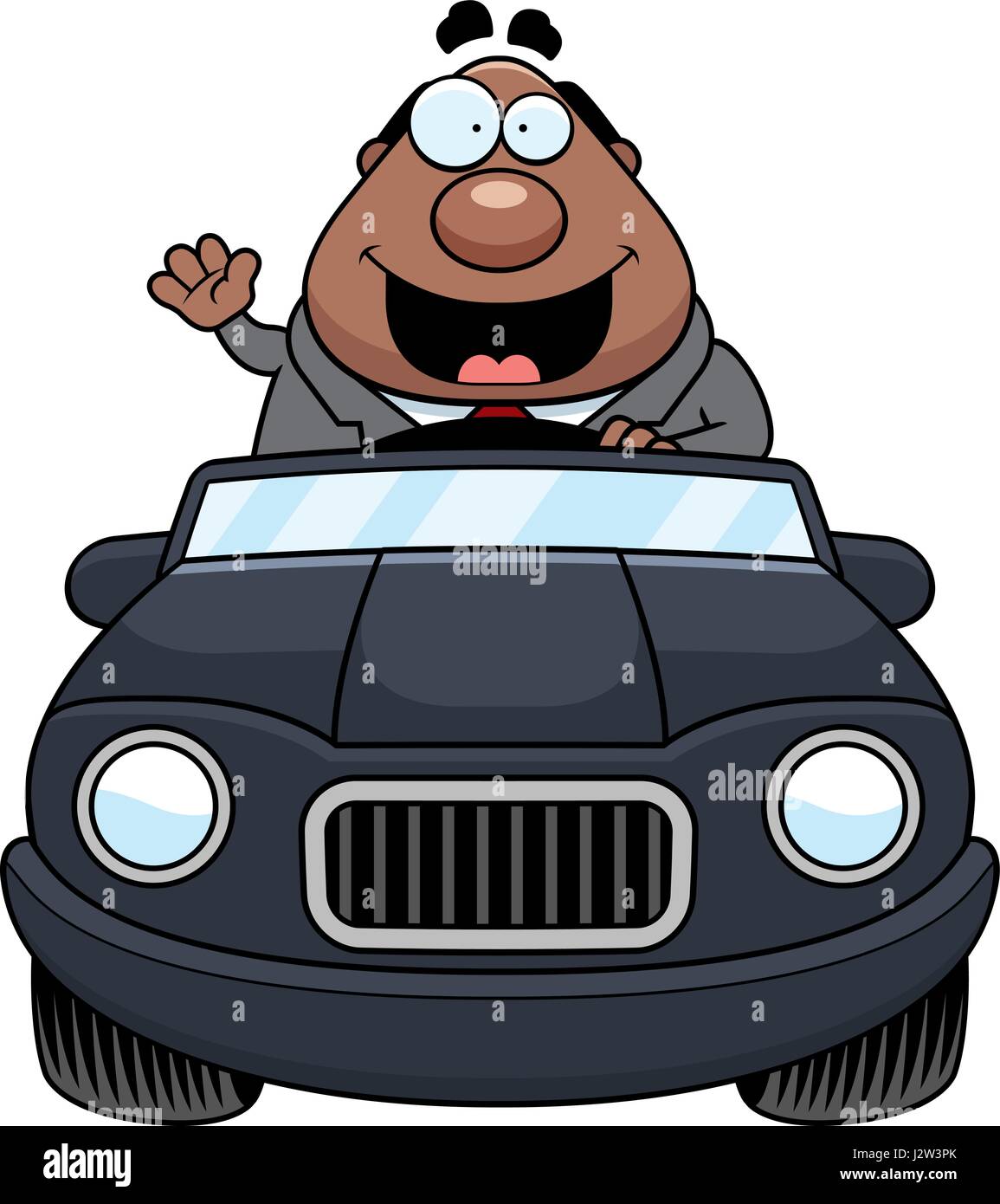 Cartoon illustration businessman driving car hi-res stock photography ...
