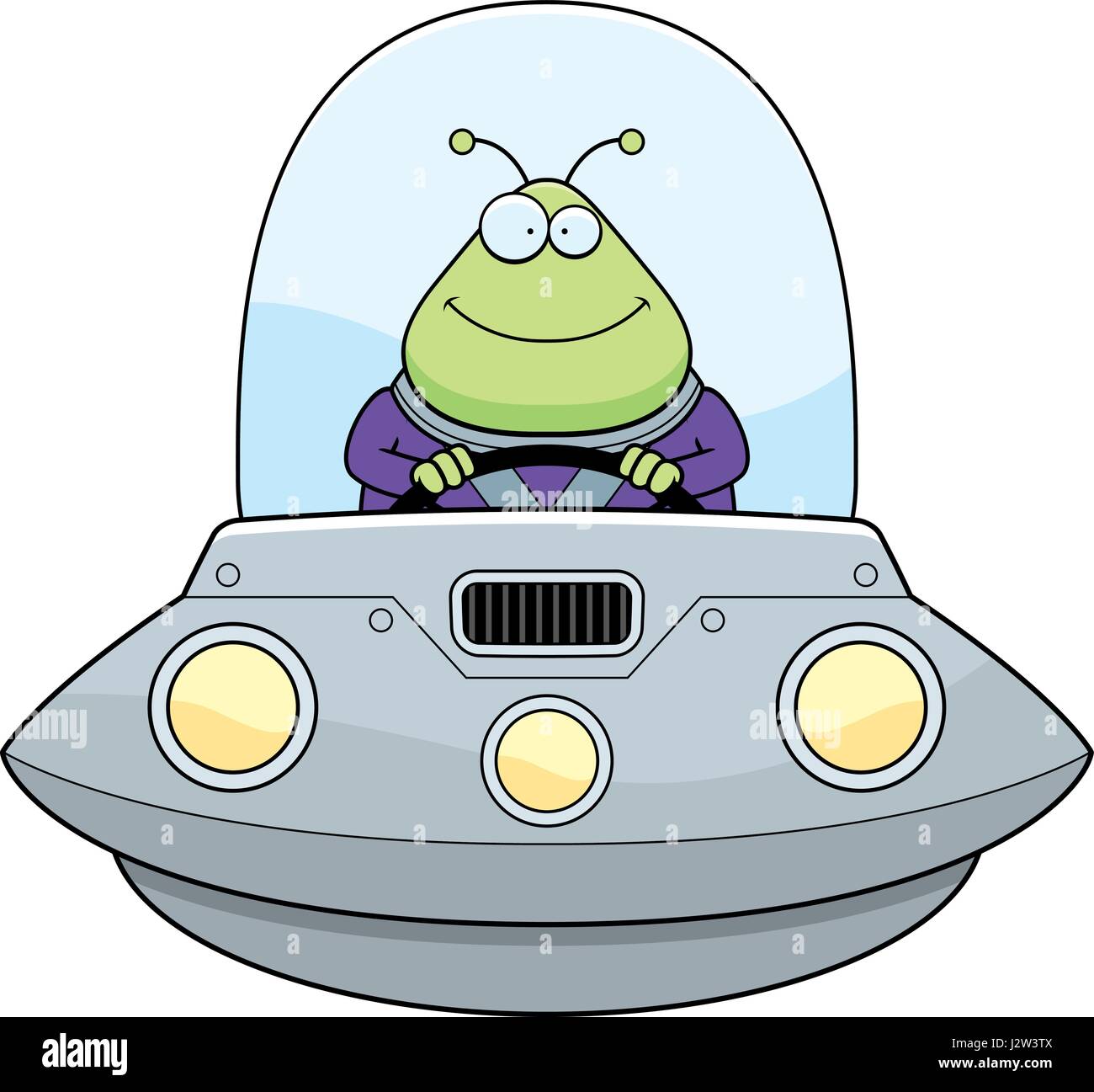 Cartoon alien in flying saucer hi-res stock photography and images - Alamy