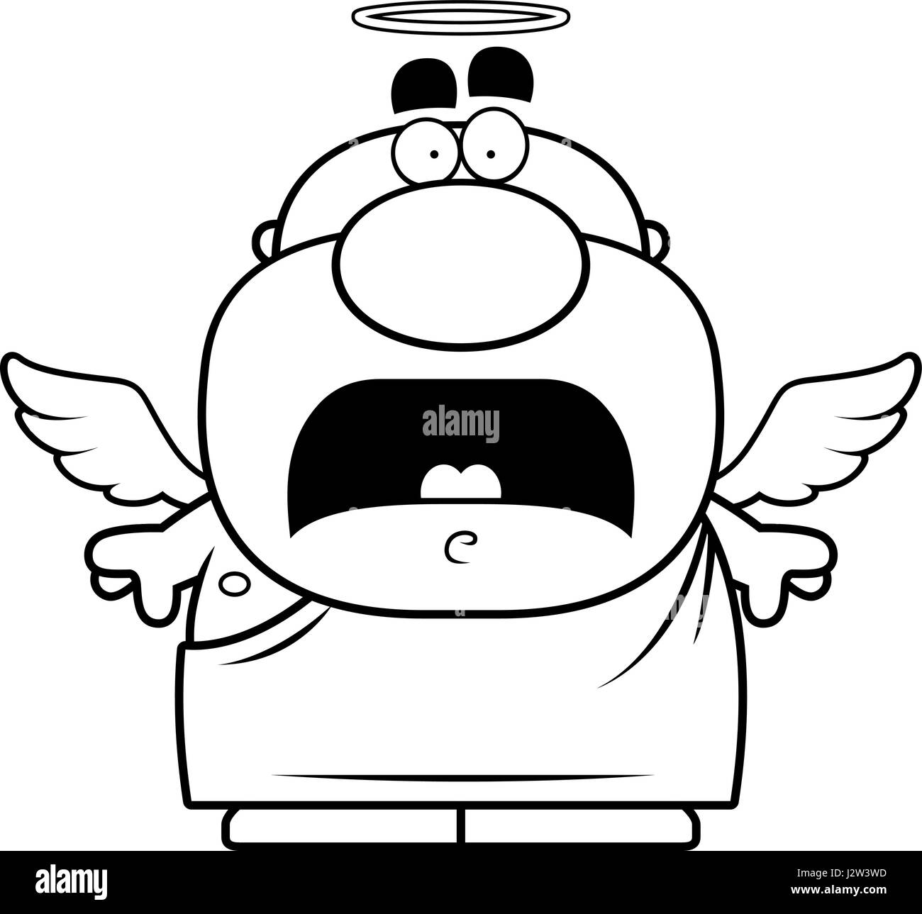 A cartoon illustration of an angel looking scared Stock Vector Image ...