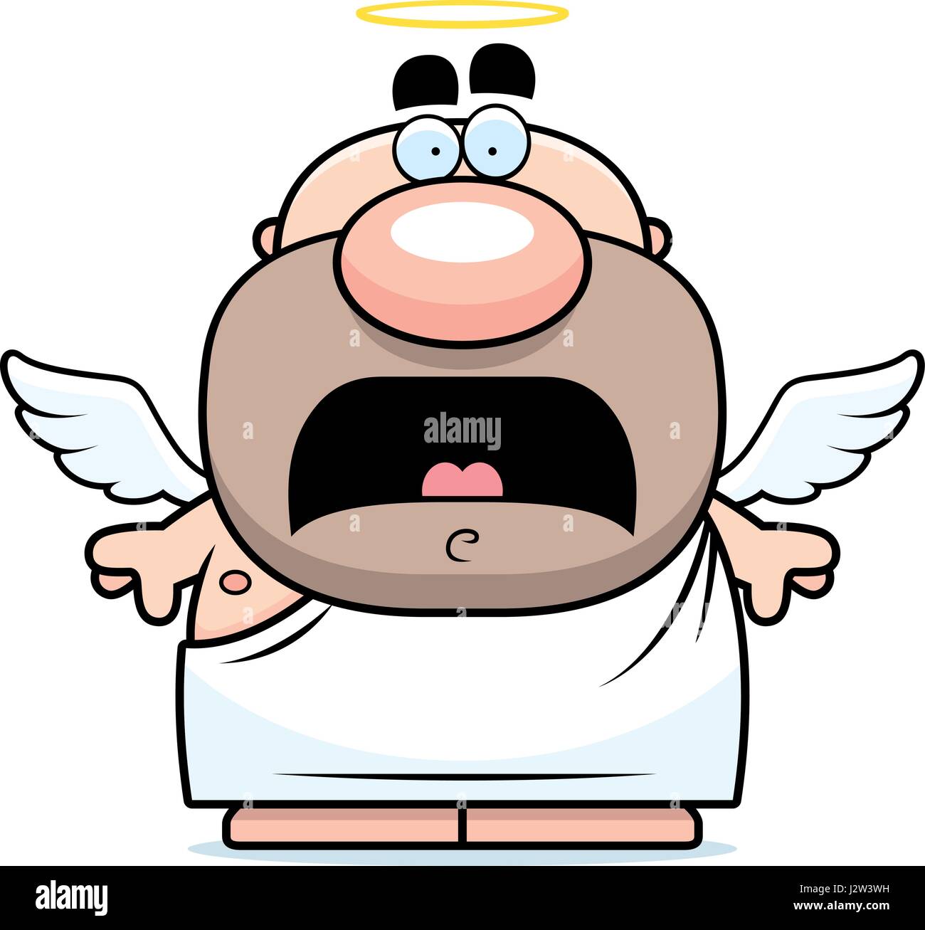A cartoon illustration of an angel looking scared Stock Vector Image ...