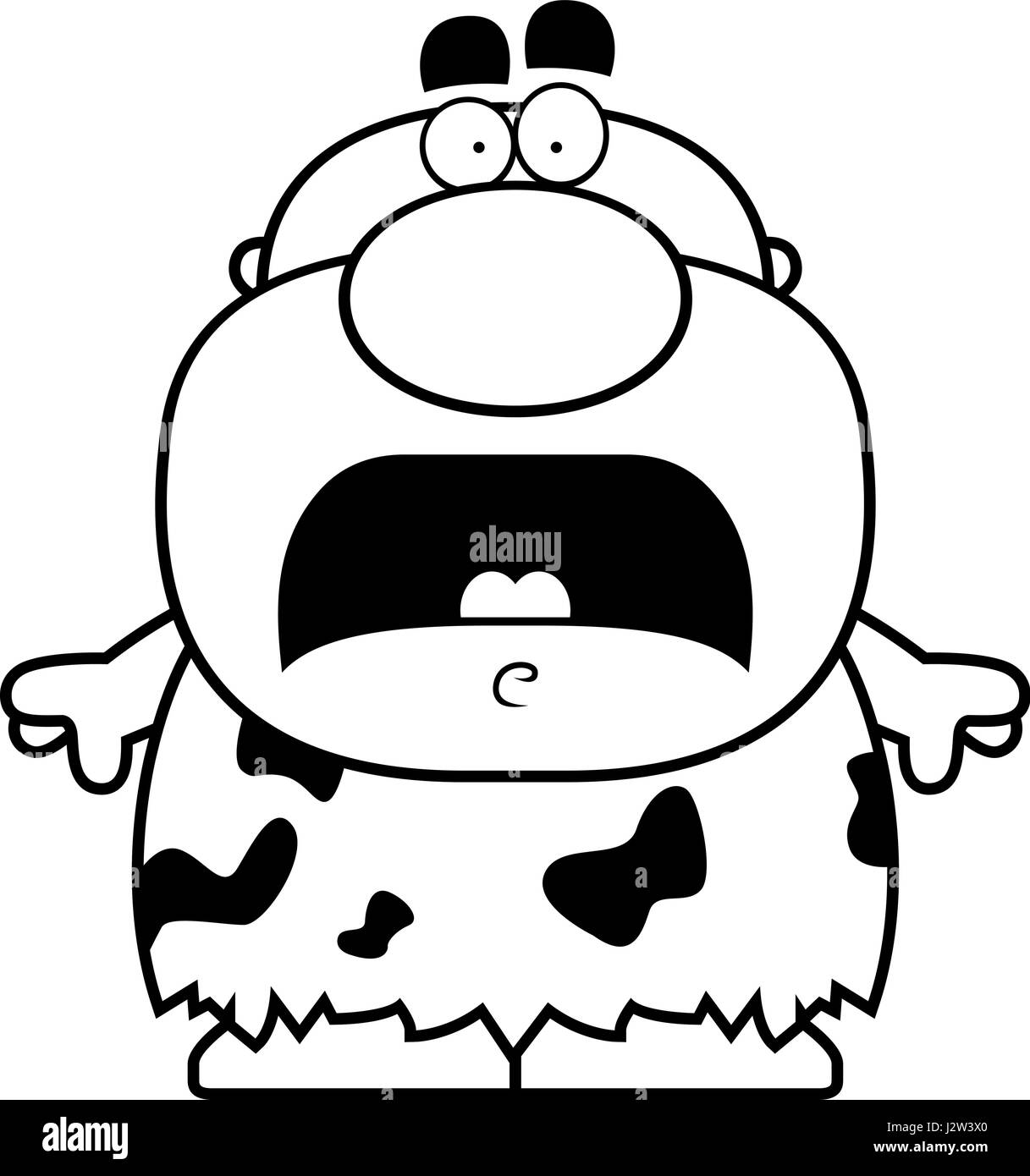 A cartoon illustration of a caveman looking scared Stock Vector Image ...