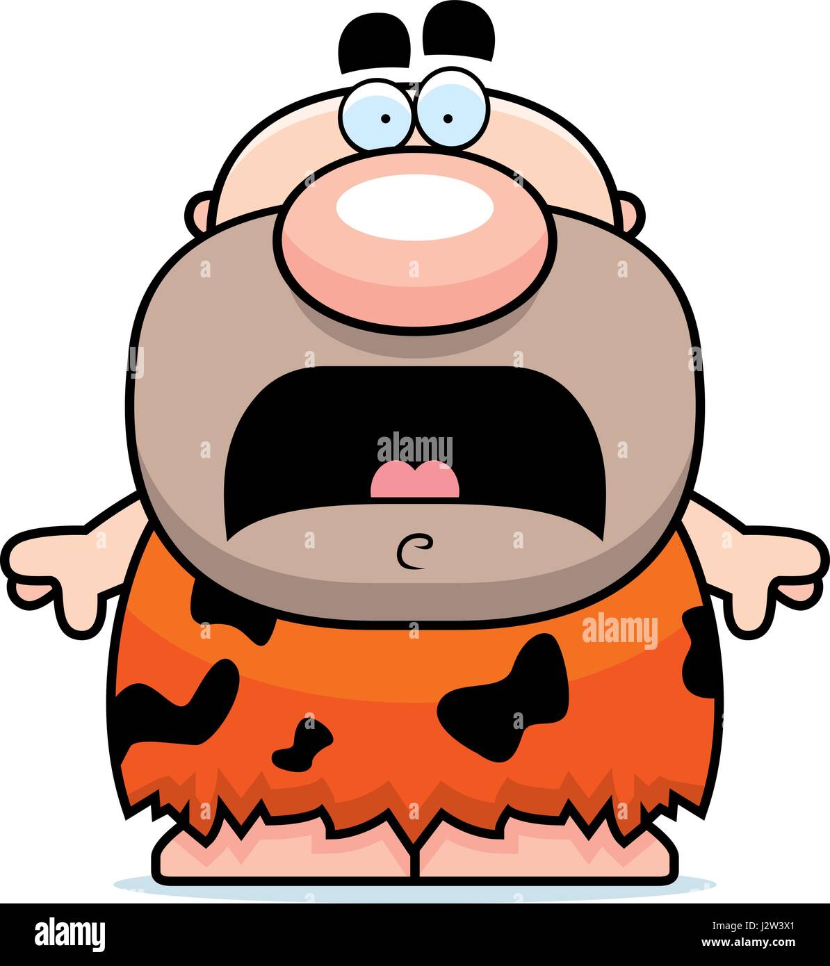 A cartoon illustration of a caveman looking scared Stock Vector Image ...