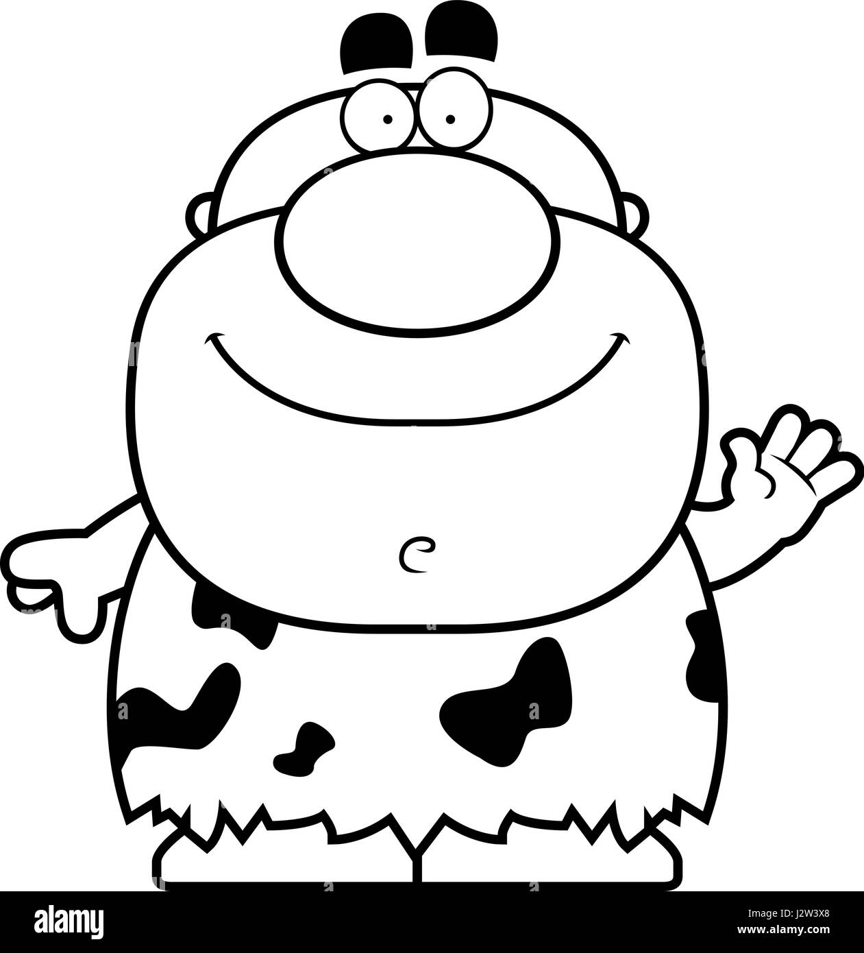 A cartoon illustration of a caveman waving Stock Vector Image & Art - Alamy