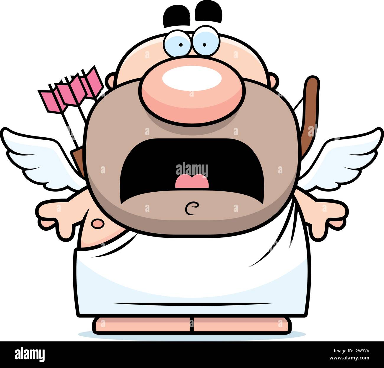A cartoon illustration of a cupid looking scared Stock Vector Image ...