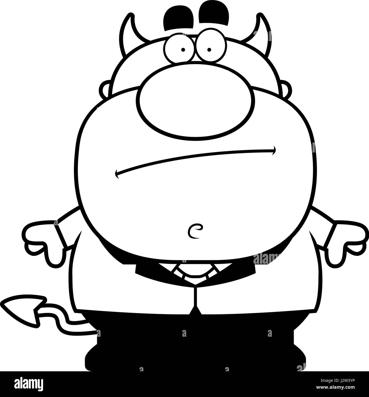 A cartoon illustration of a devil looking bored Stock Vector Image ...