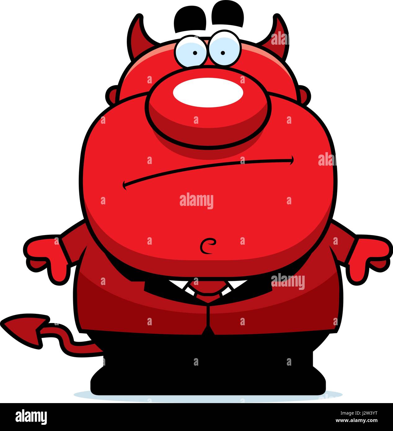 A cartoon illustration of a devil looking bored Stock Vector Image ...