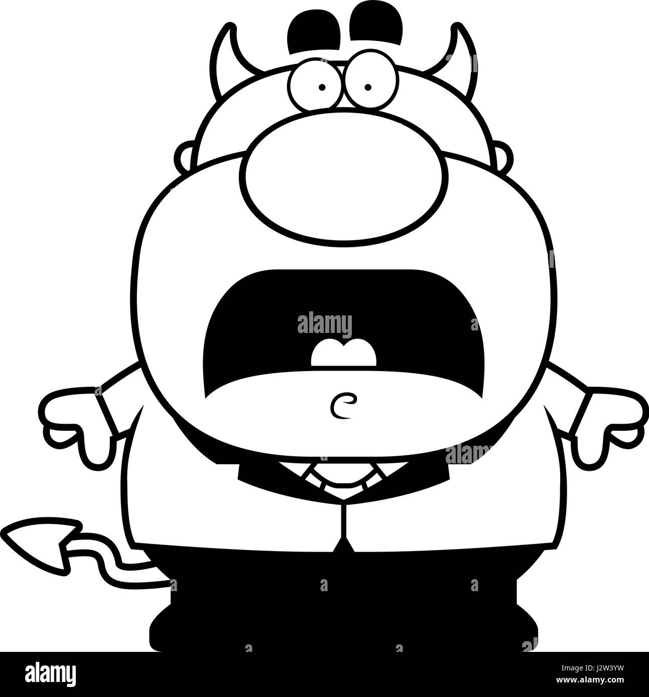 A cartoon illustration of a devil looking scared Stock Vector Image ...