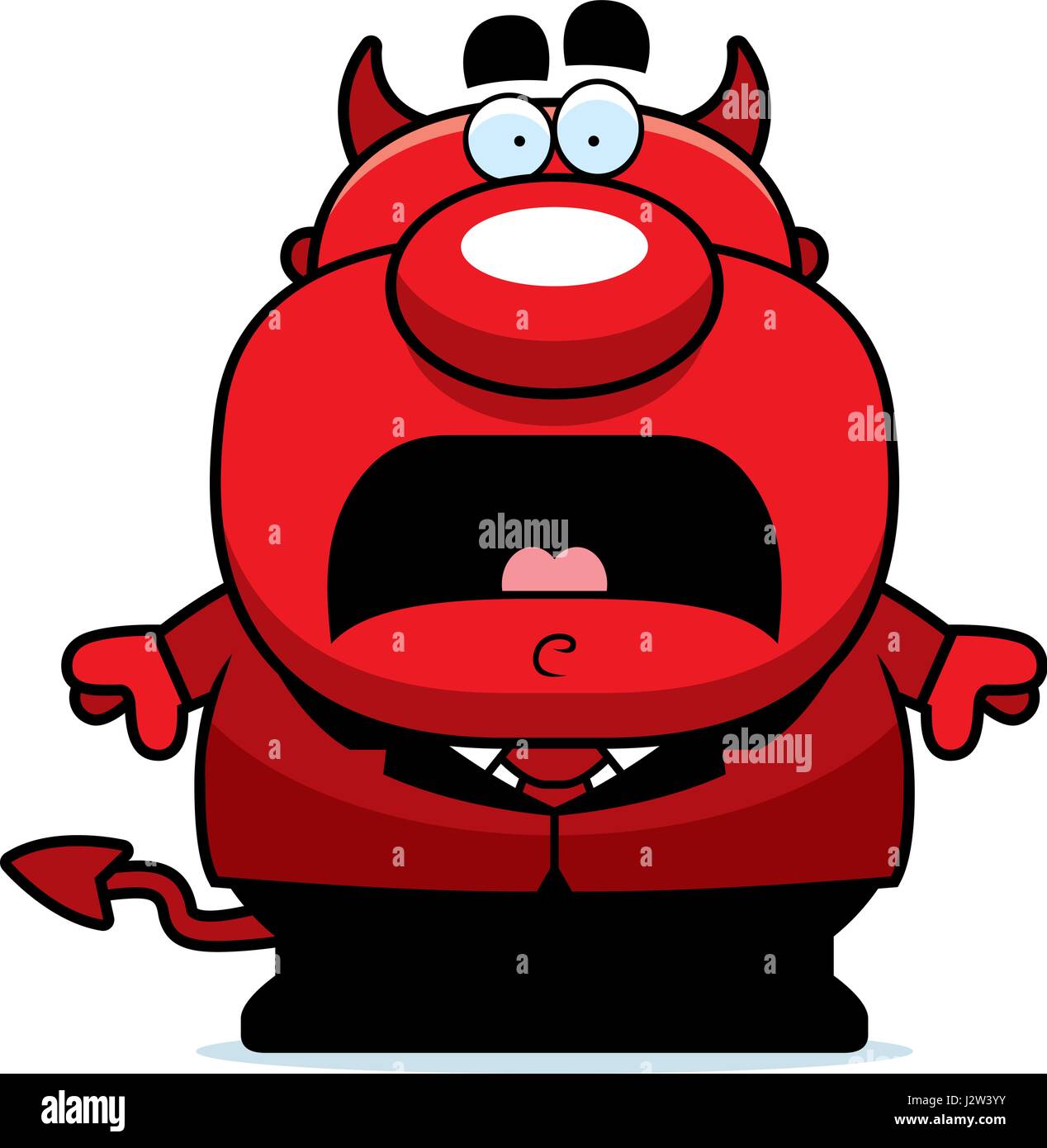 A cartoon illustration of a devil looking scared Stock Vector Image ...