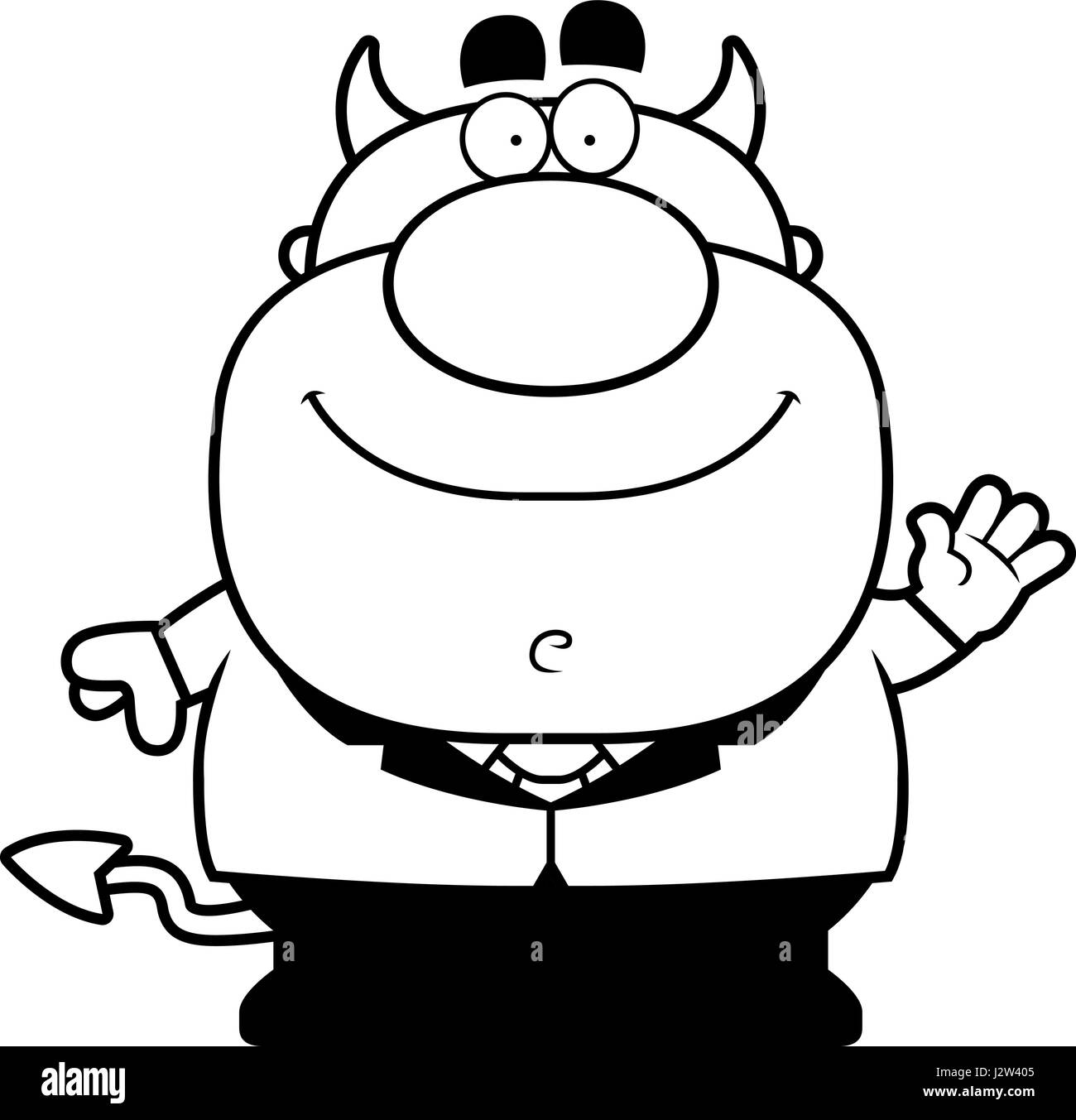 A cartoon illustration of a devil waving Stock Vector Image & Art - Alamy