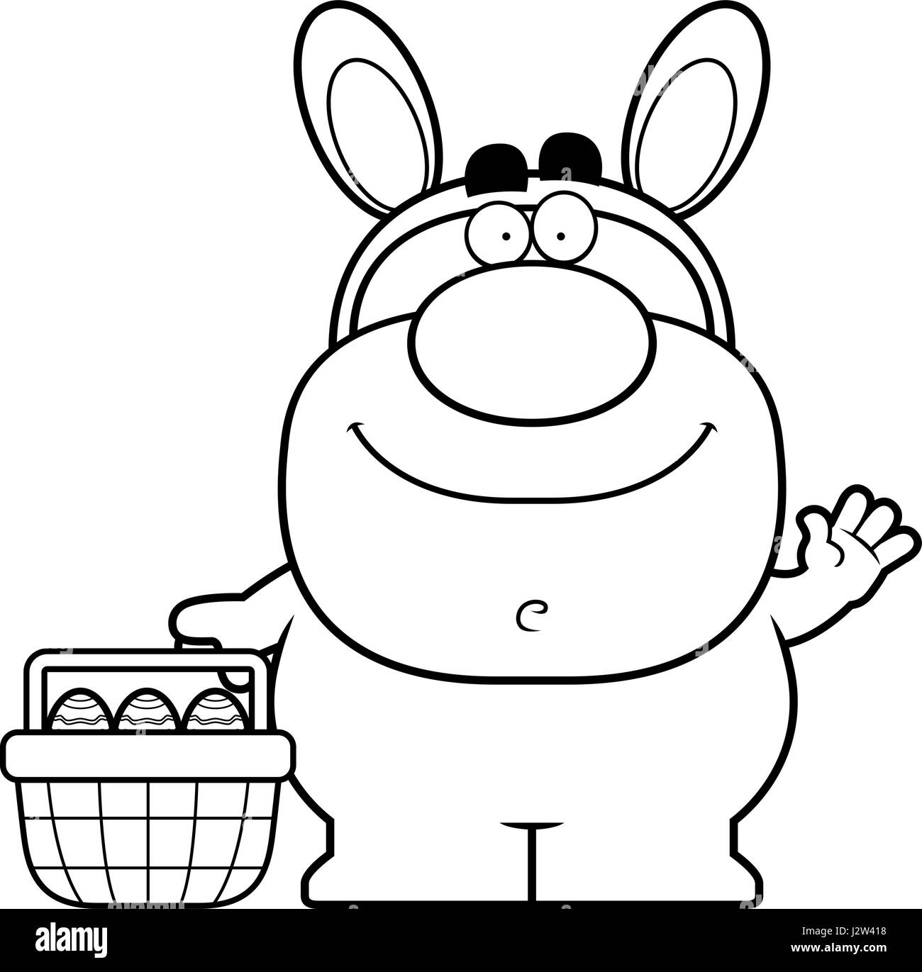 A cartoon illustration of the Easter Bunny waving Stock Vector Image ...