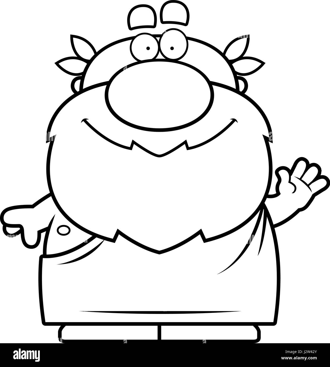 A cartoon illustration of a Greek philosopher waving Stock Vector Image ...