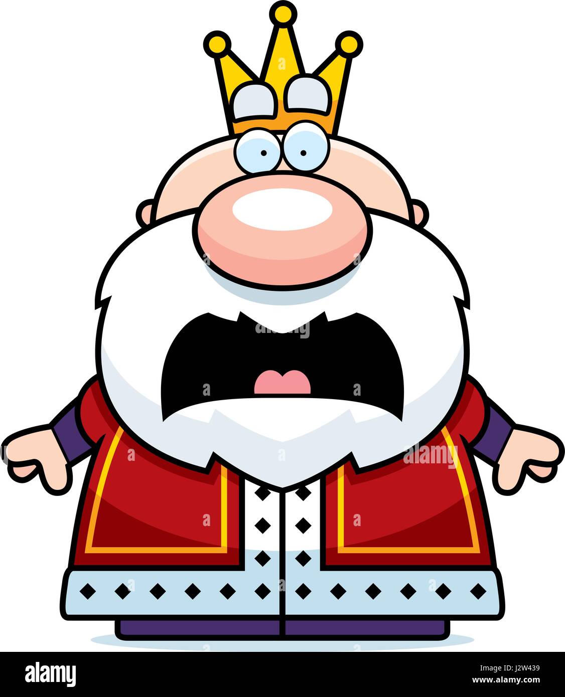 A Cartoon Illustration Of A King Looking Scared Stock Vector Image And Art Alamy