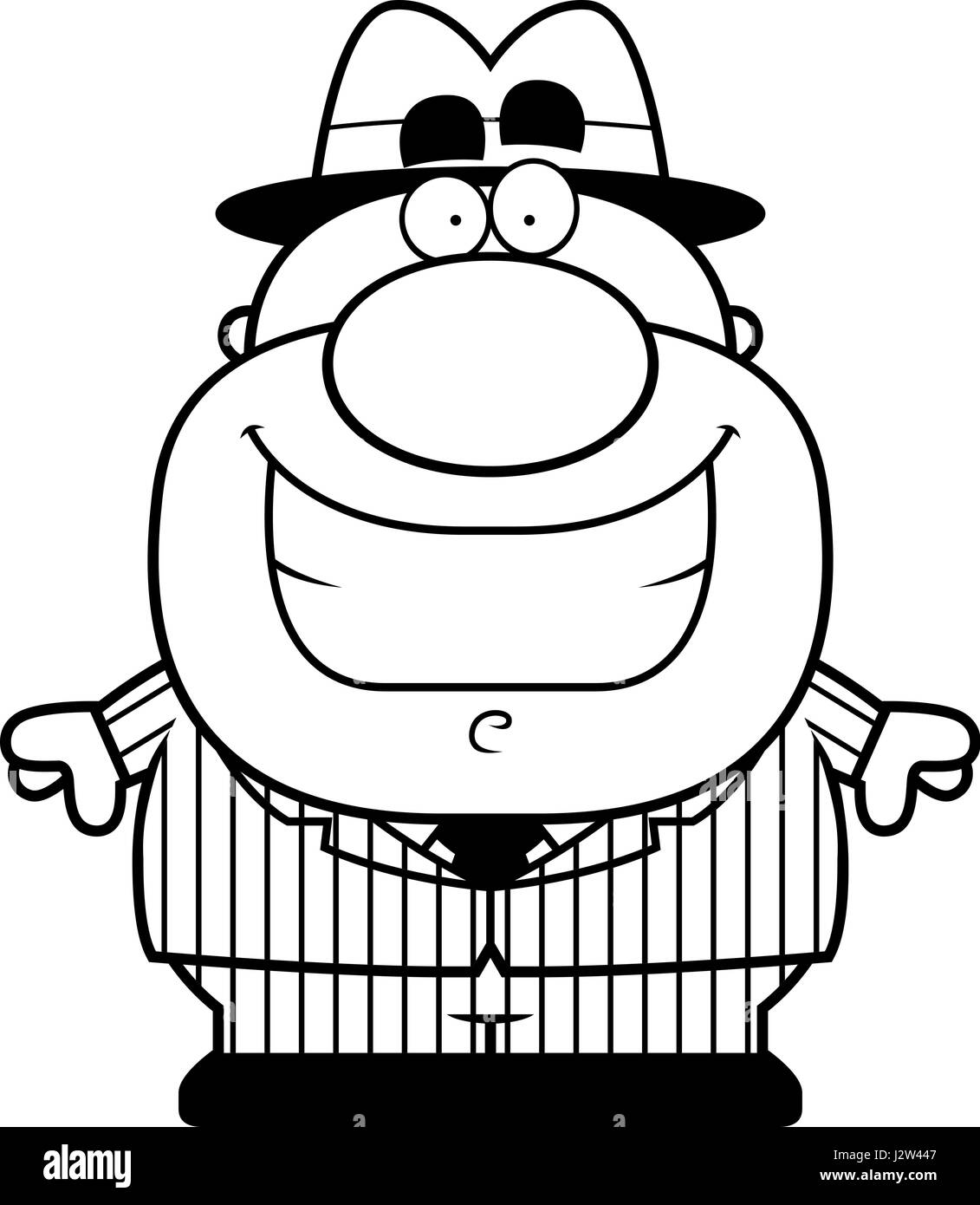A cartoon illustration of a mobster smiling Stock Vector Image & Art ...