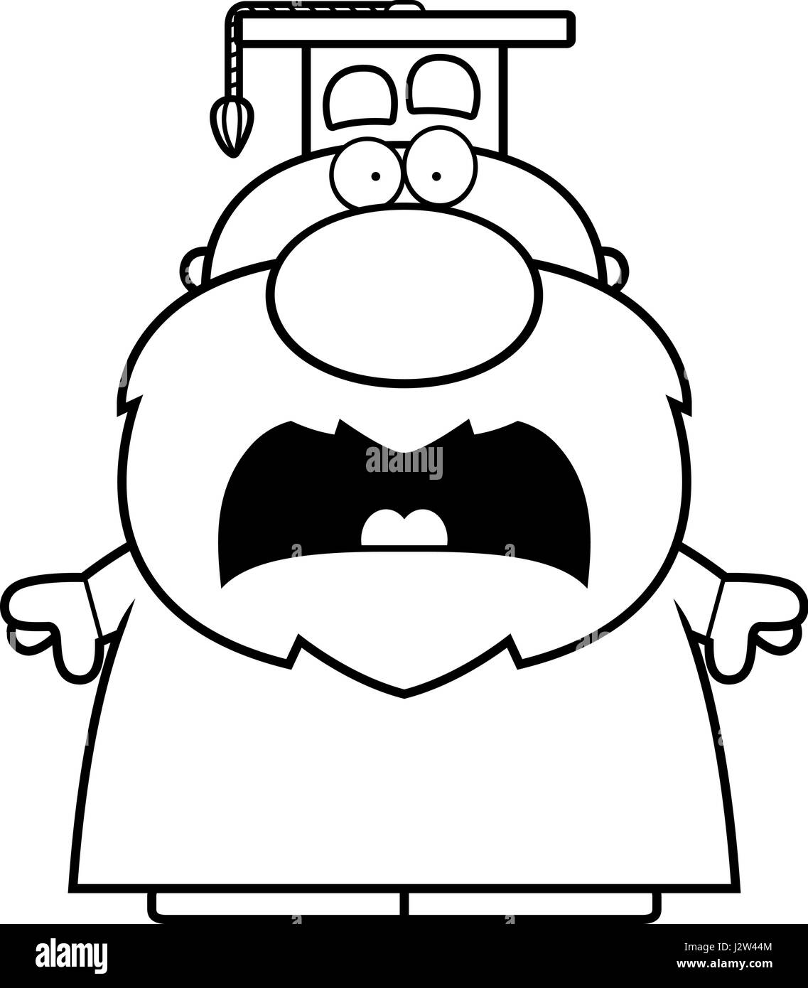 A cartoon illustration of a professor looking scared Stock Vector Image ...