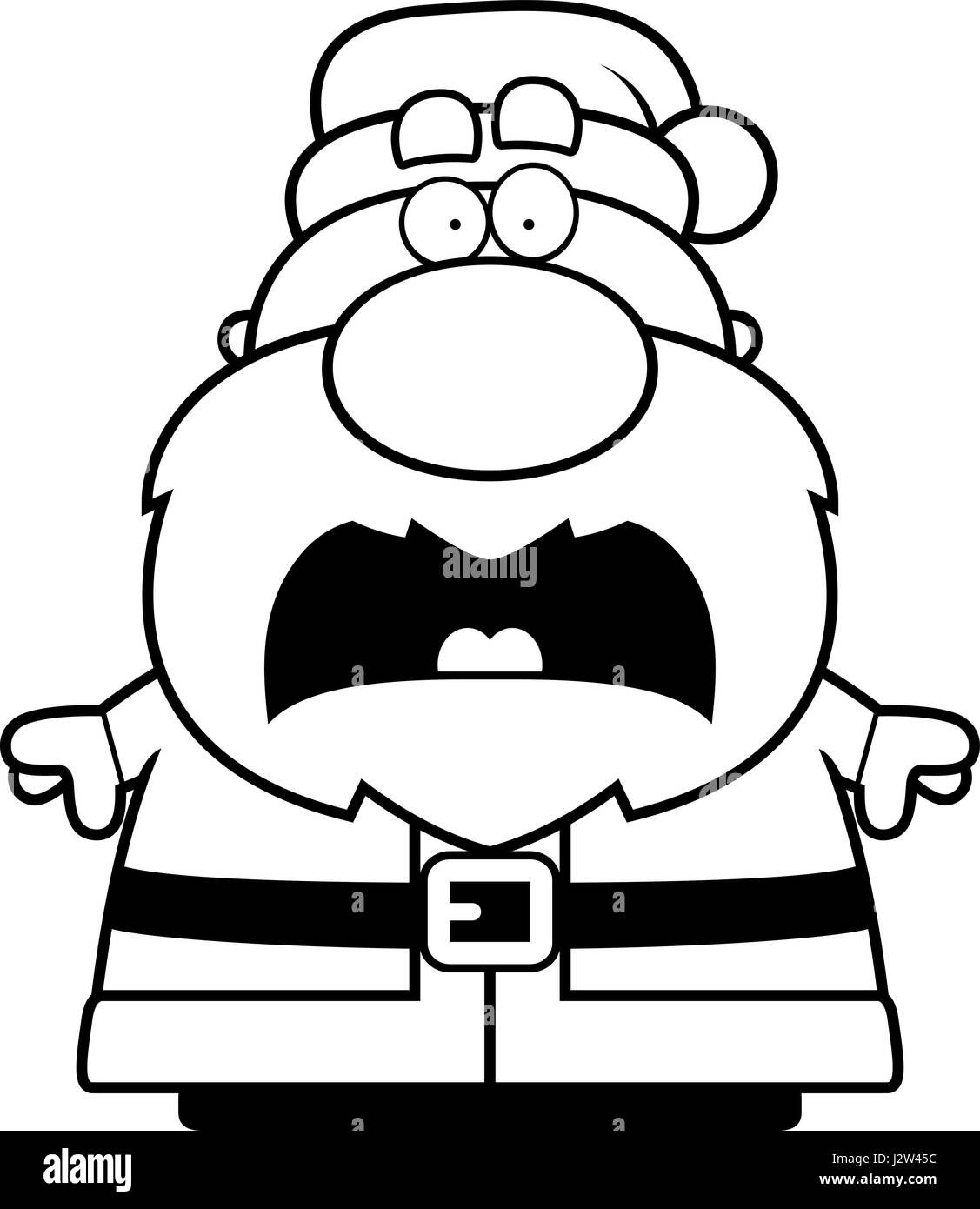 A cartoon illustration of Santa Claus looking scared Stock Vector Image ...
