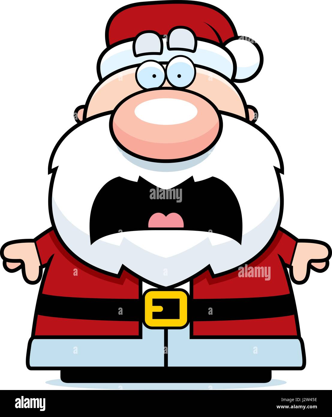A cartoon illustration of Santa Claus looking scared Stock Vector Image ...