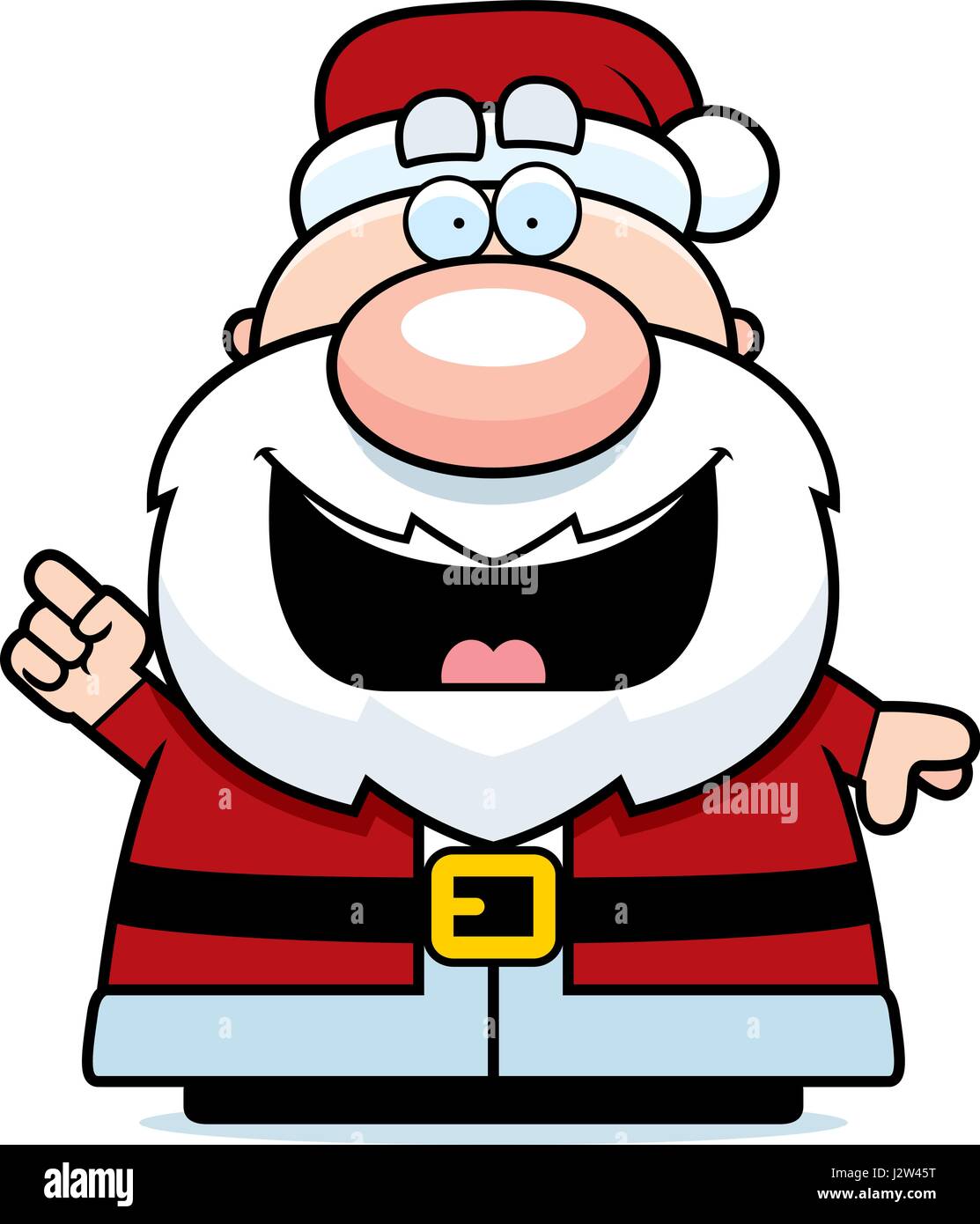 A cartoon illustration of Santa Claus with an idea Stock Vector Image ...