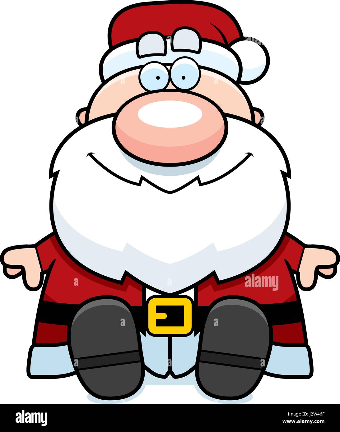 A cartoon illustration of Santa Claus sitting Stock Vector Image & Art ...
