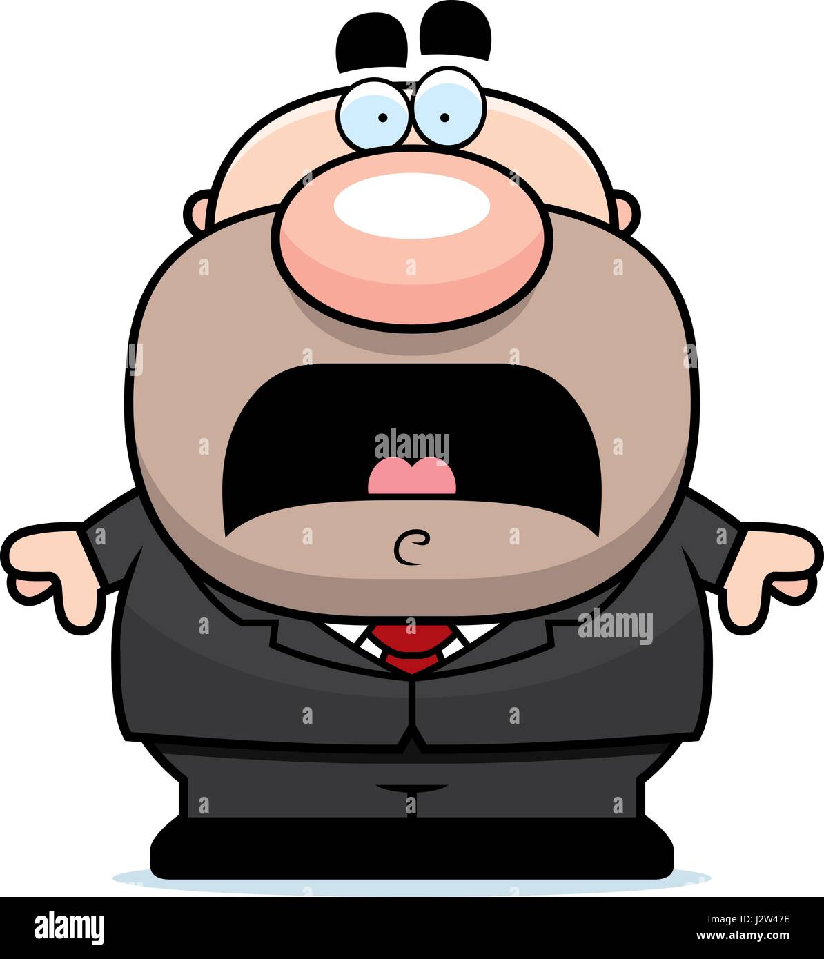 A cartoon illustration of a businessman looking scared Stock Vector ...