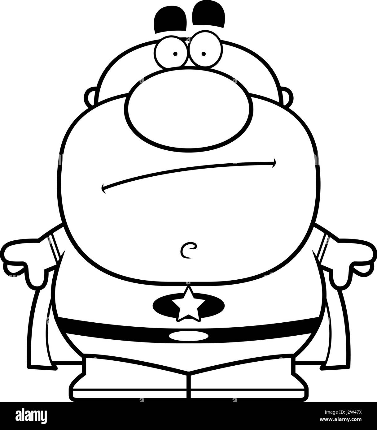 A cartoon illustration of a superhero looking bored Stock Vector Image ...