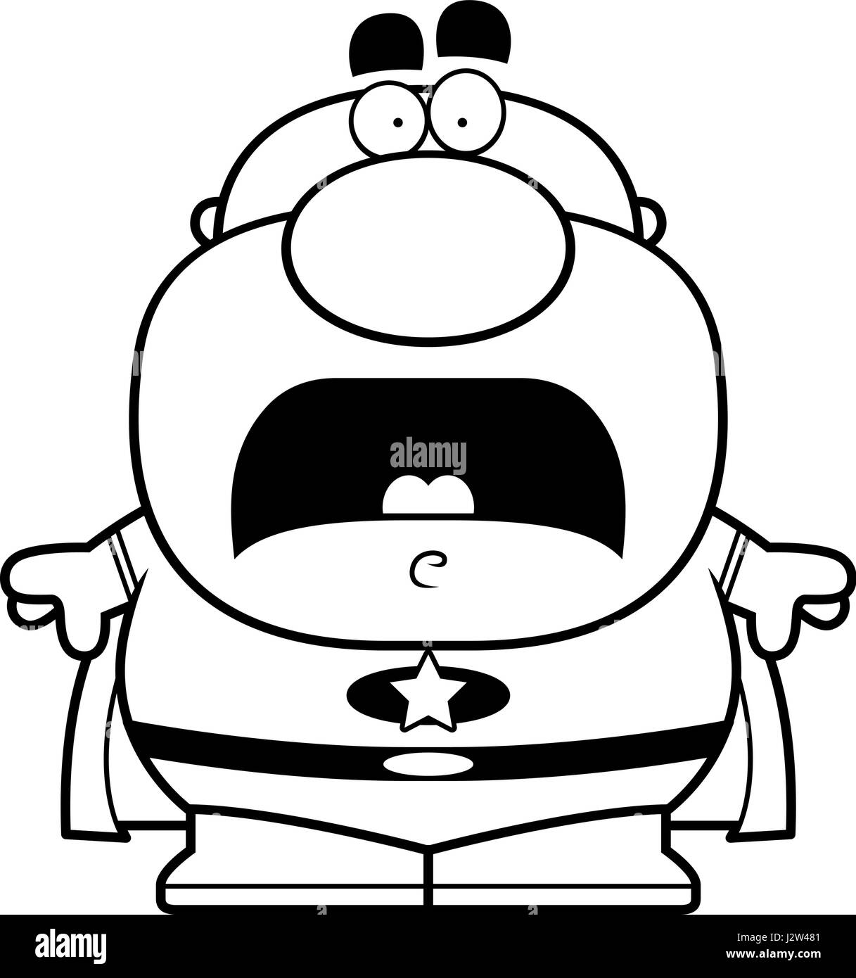 A cartoon illustration of a superhero looking scared Stock Vector Image ...