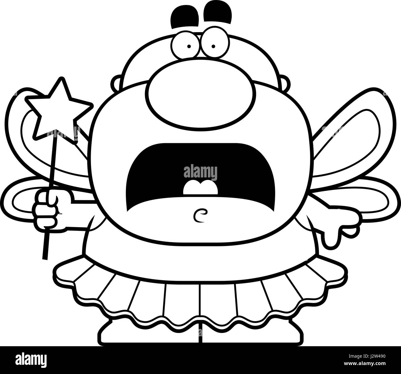 A cartoon illustration of the Tooth Fairy looking scared Stock Vector ...