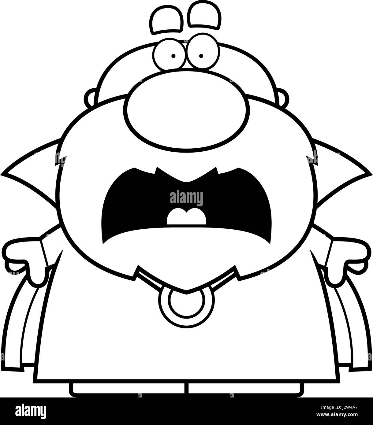 A cartoon illustration of a wizard looking scared Stock Vector Image ...