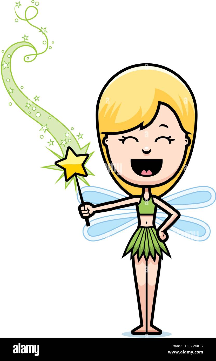 A cartoon illustration of a teen fairy girl with a magic wand Stock ...