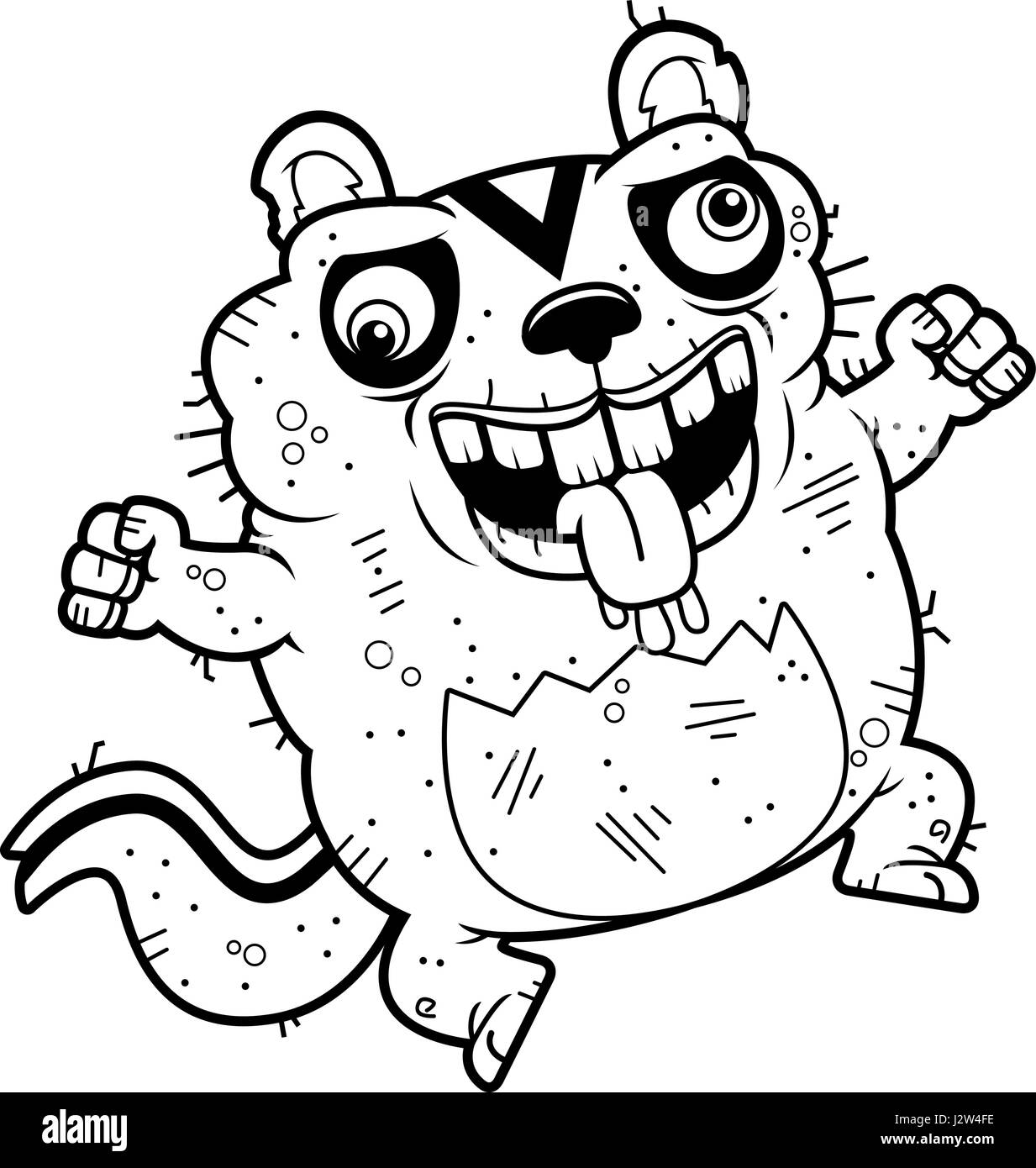 Cartoon illustration chipmunk looking Black and White Stock Photos ...