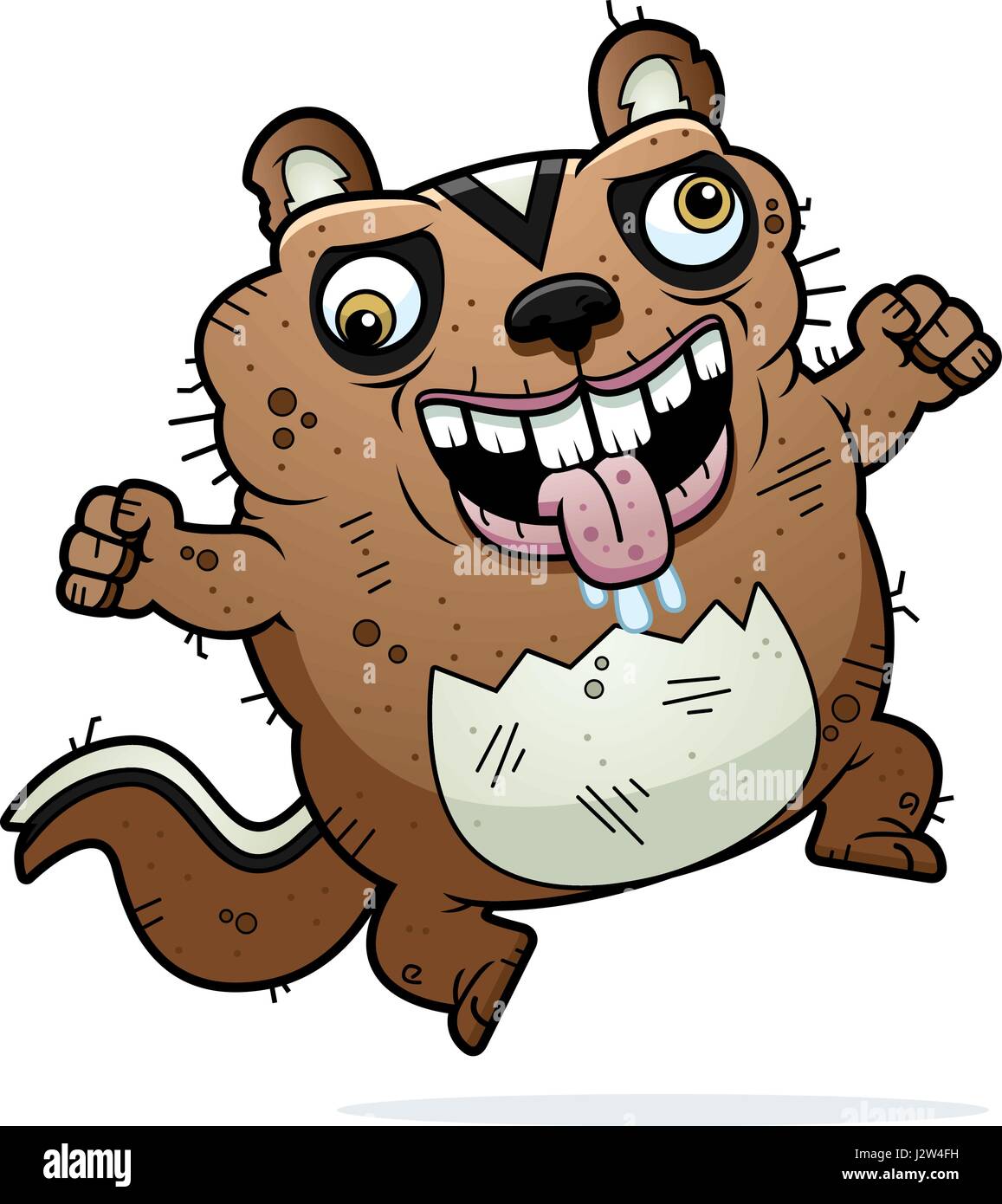 A cartoon illustration of an ugly chipmunk looking crazy Stock Vector ...