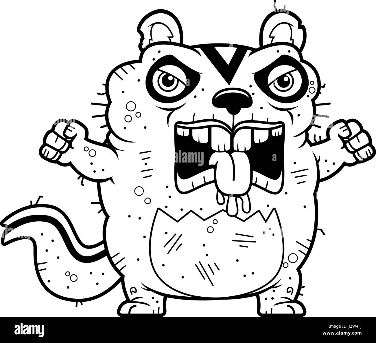 A cartoon illustration of an ugly chipmunk looking angry Stock Vector ...