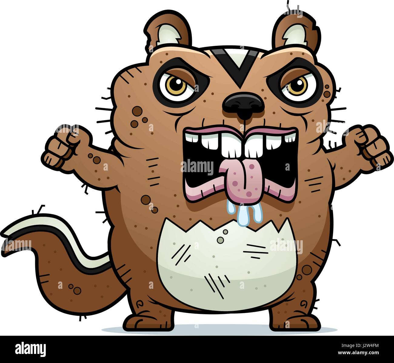A cartoon illustration of an ugly chipmunk looking angry Stock Vector ...