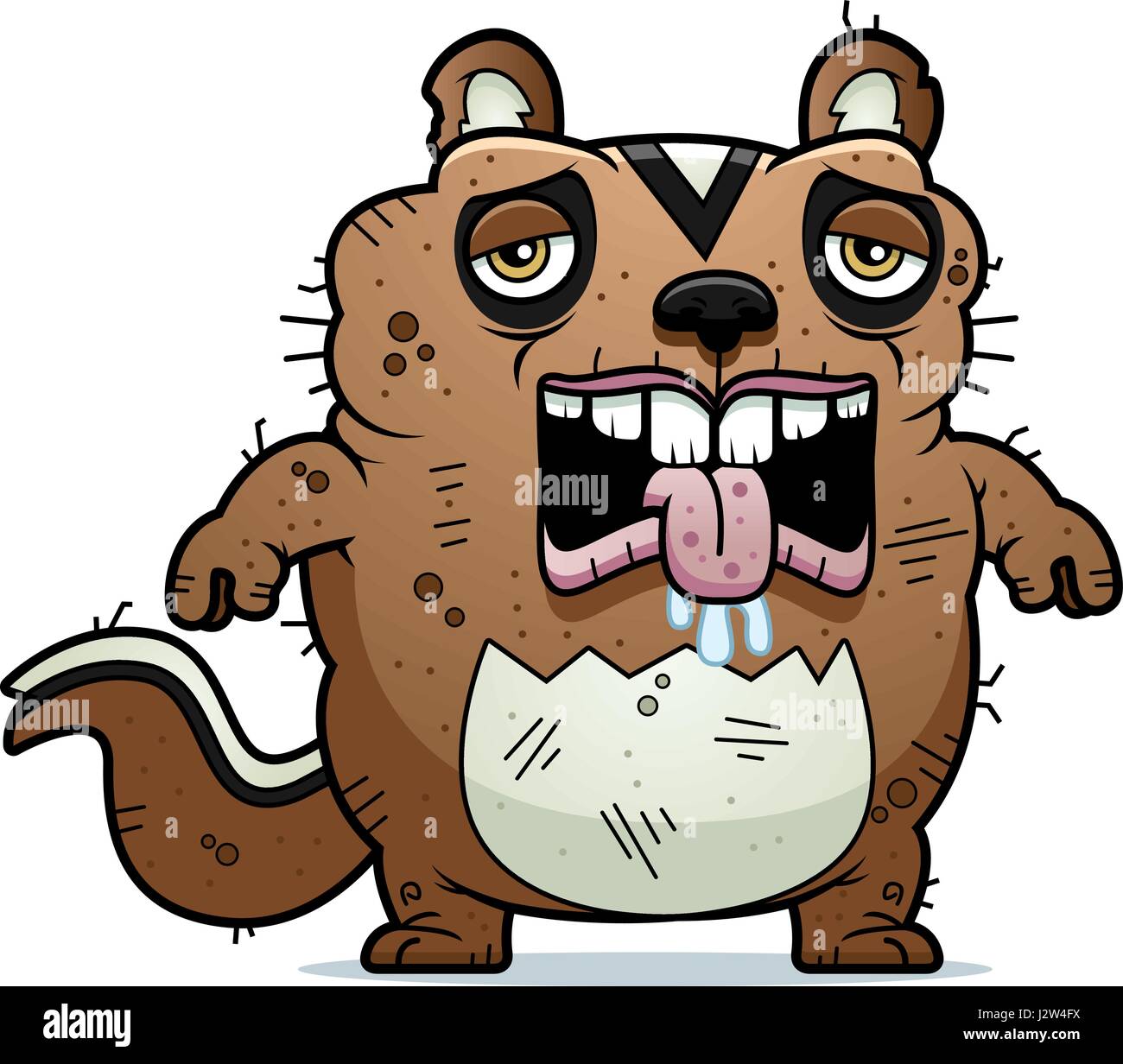 A cartoon illustration of an ugly chipmunk looking tired Stock Vector ...
