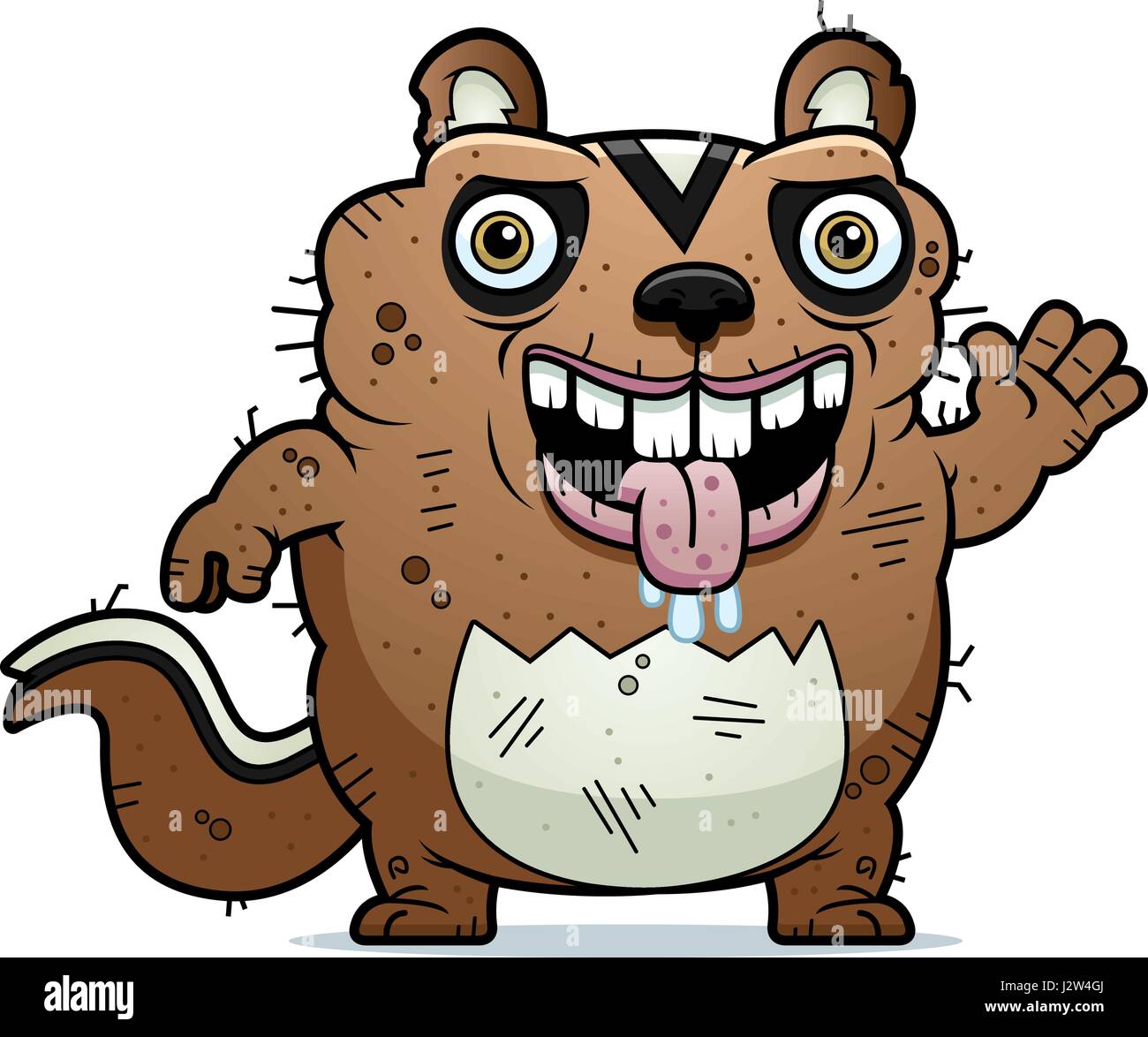 A cartoon illustration of an ugly chipmunk waving Stock Vector Image ...