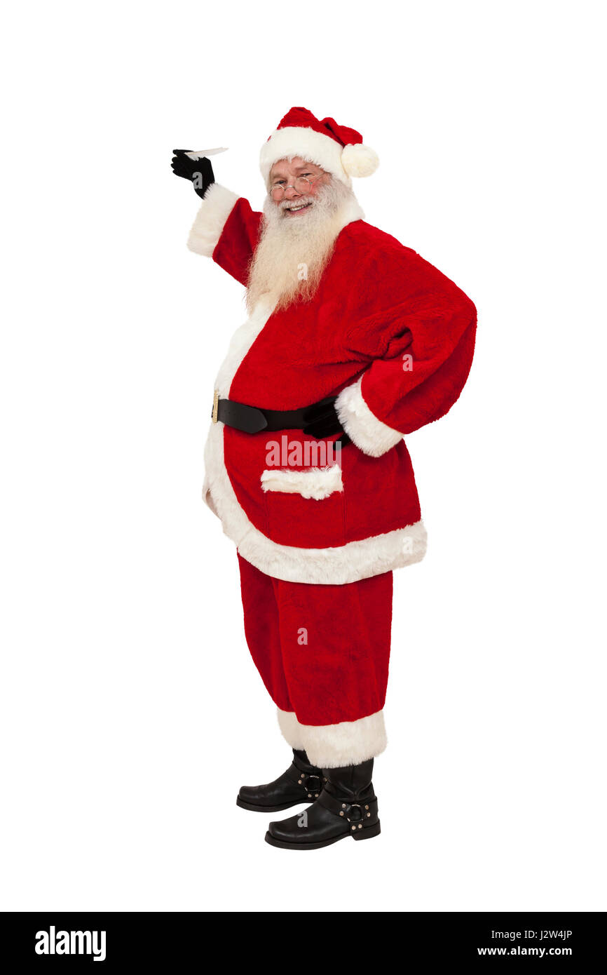 Santa Claus writing with a feather (isolated Stock Photo - Alamy