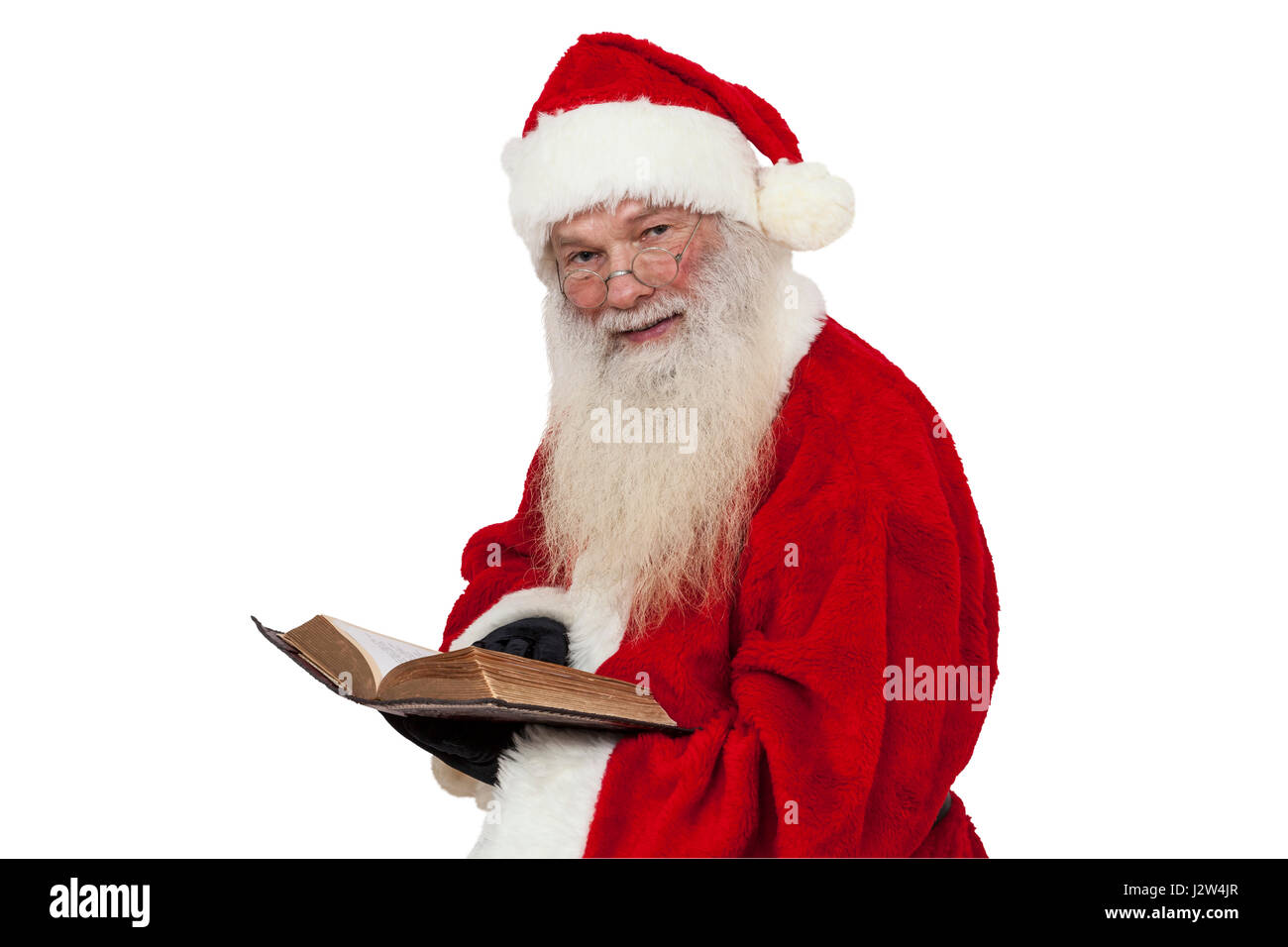 Santa Claus reading (isolated Stock Photo - Alamy