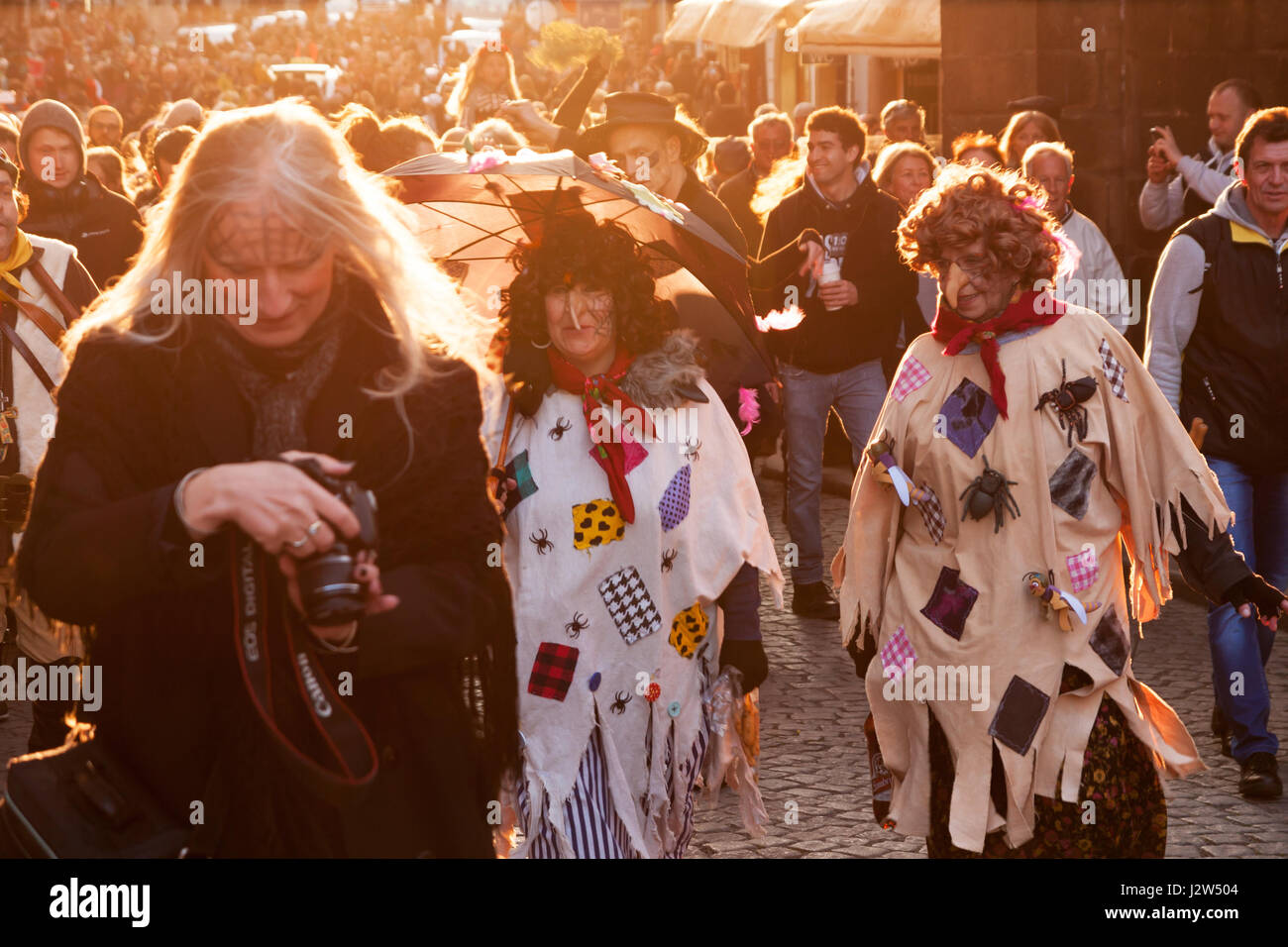PRAGUE, CZECH REPUBLIC - APRIL 30, 2017: Costumed parade in the streets ...