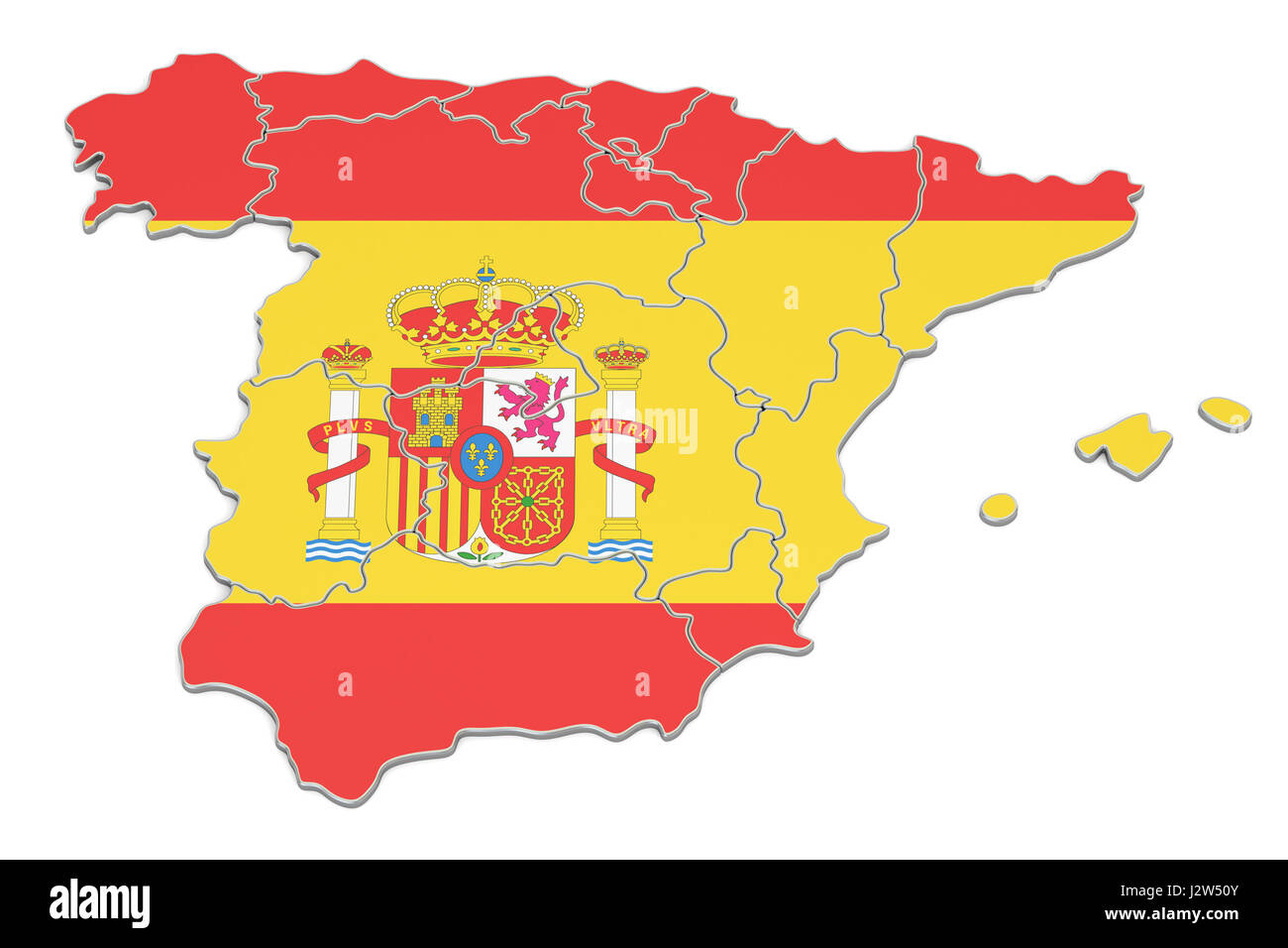 Spain map 3d hi-res stock photography and images - Alamy