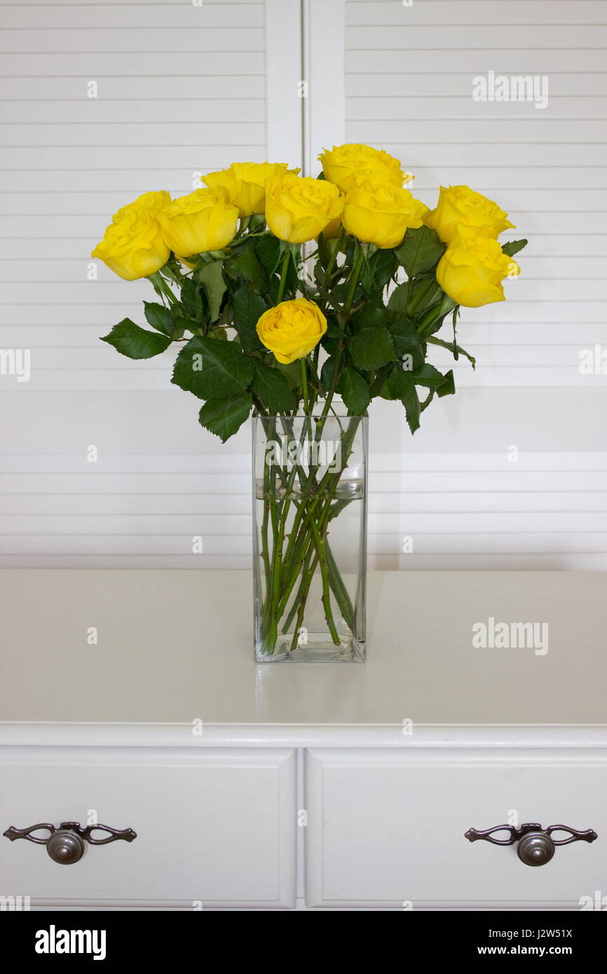 Floral display yellow roses Stock Photo - Alamy