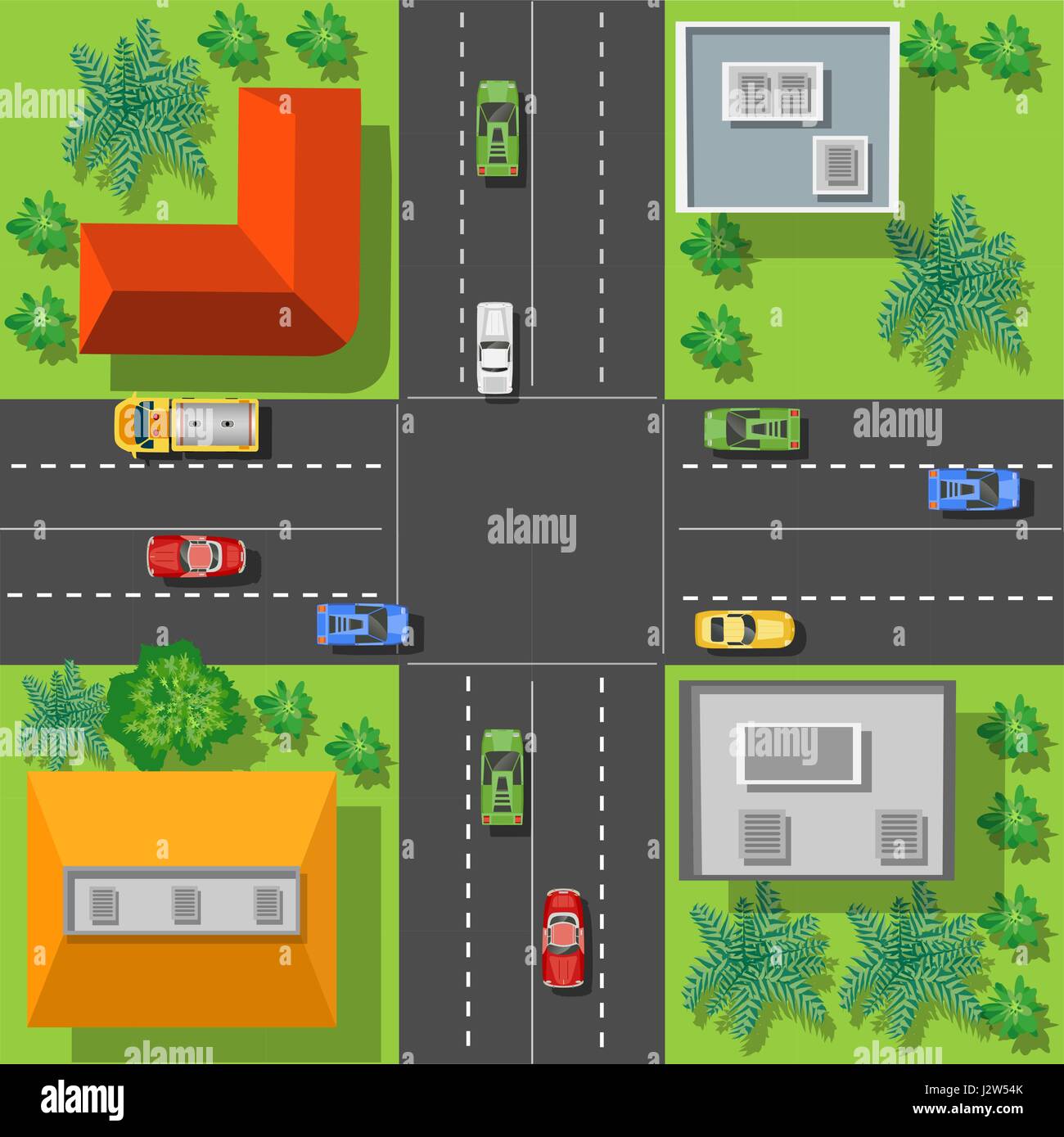 Intersection asphalt road pedestrian Stock Vector Images - Alamy