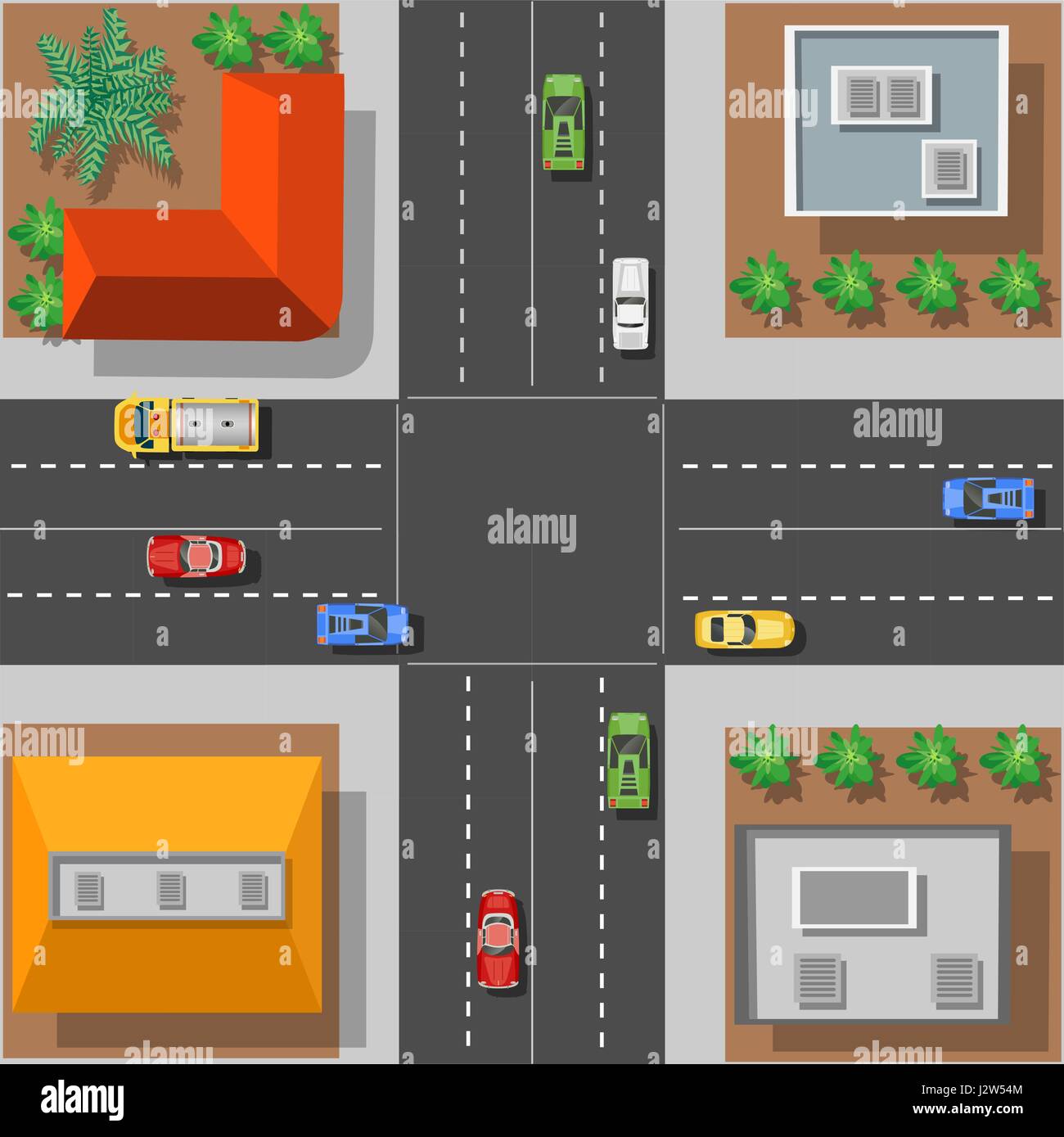 Intersection asphalt road pedestrian Stock Vector Images - Alamy
