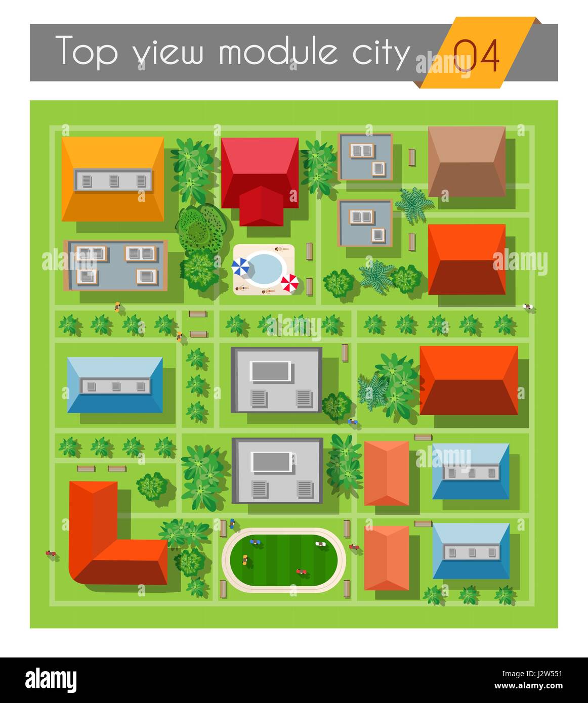 Landscape city top view Stock Vector Image & Art - Alamy