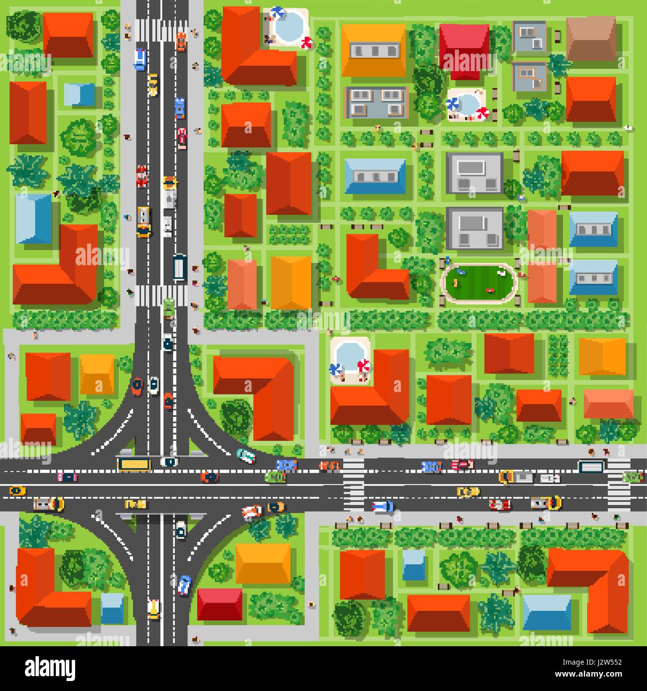 Top view pedestrian traffic Stock Vector Images - Alamy